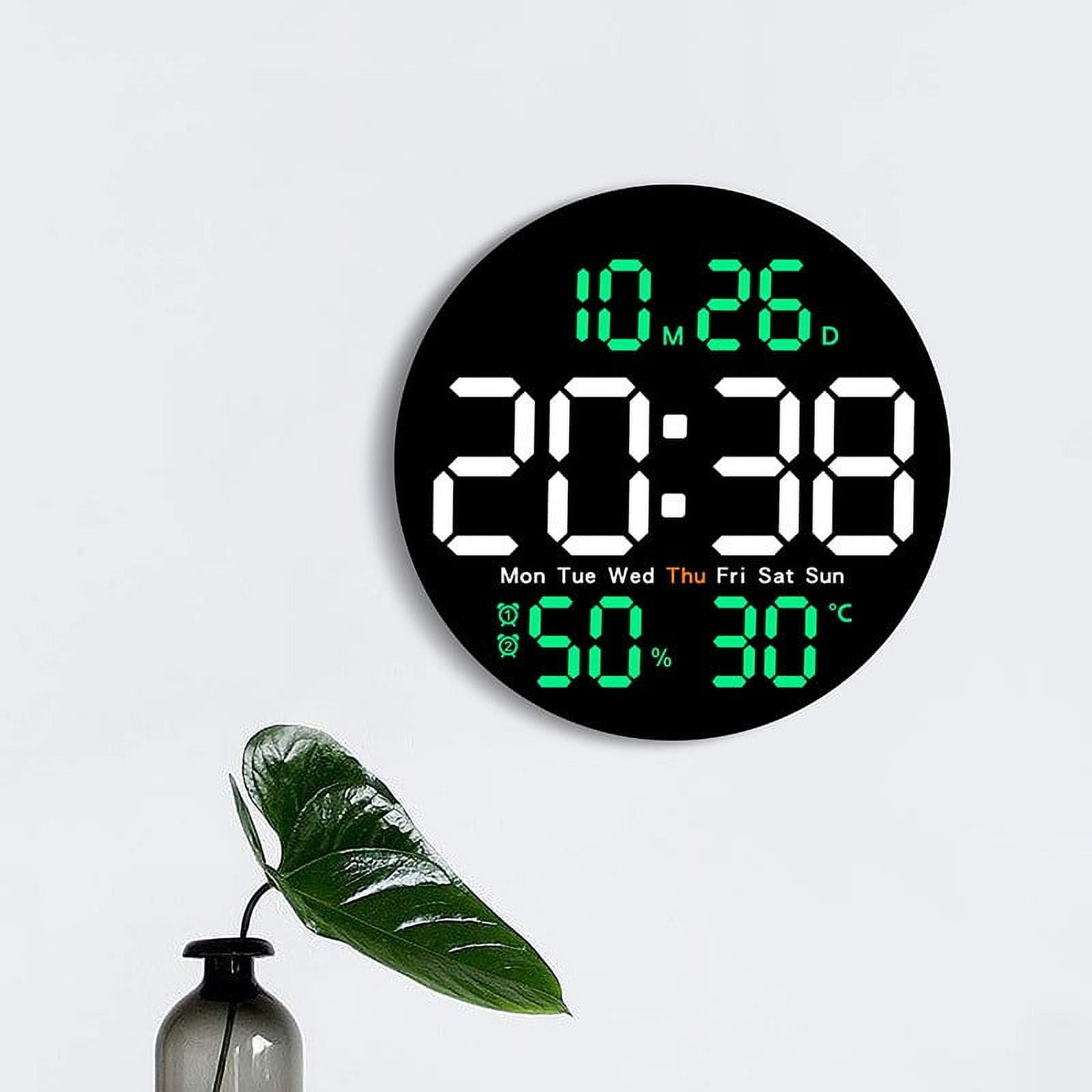 10 Inch Remote Control Digital Wall Clock Temperature Humidity Date ...