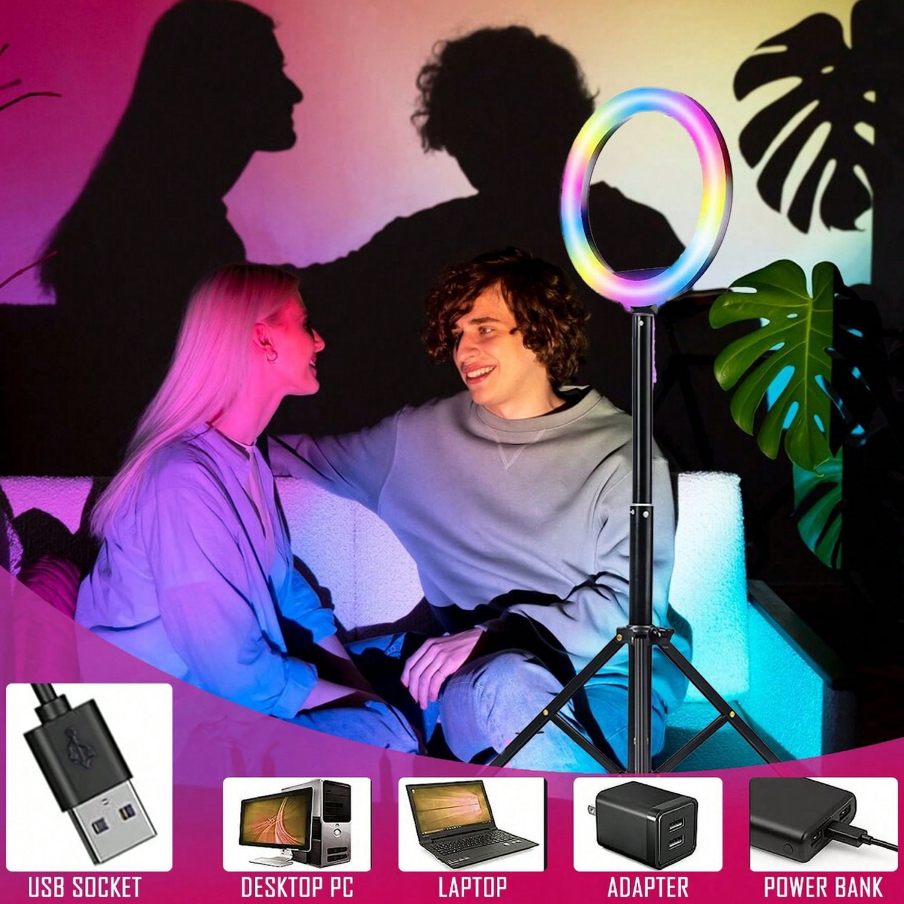 10 Inch Selfie Ring Light Kit With 130cm Sliding Tripod And Phone ...