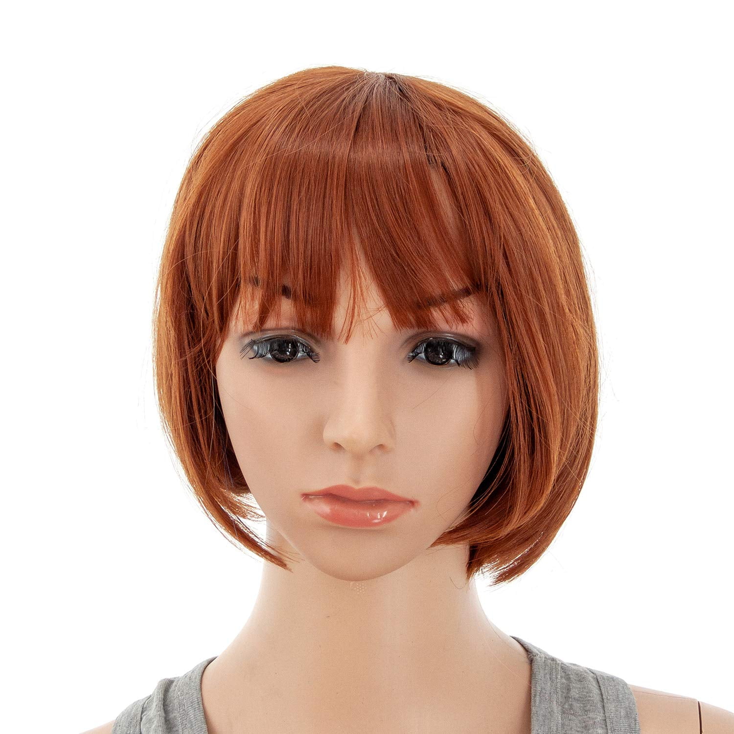 10 Inch Short Straight Bob Wig with Bangs Synthetic Colorful Cosplay ...