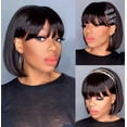 10 Inch Short Straight Bobo Wig with Air Bangs - Chic and Versatile Bob ...