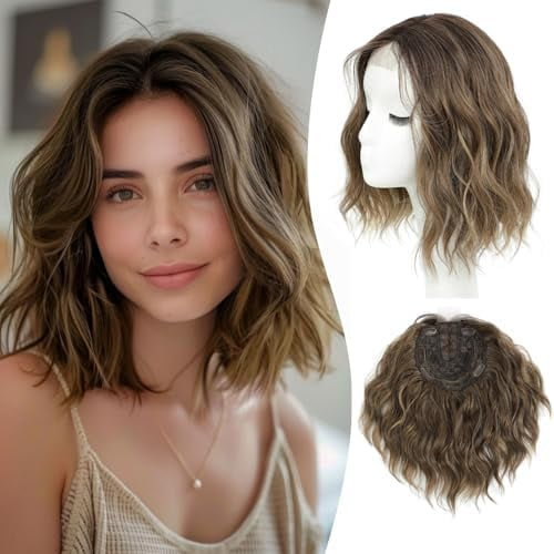 10 Inch Short Wavy Hair Topper for Women, Lightweight & Breathable ...