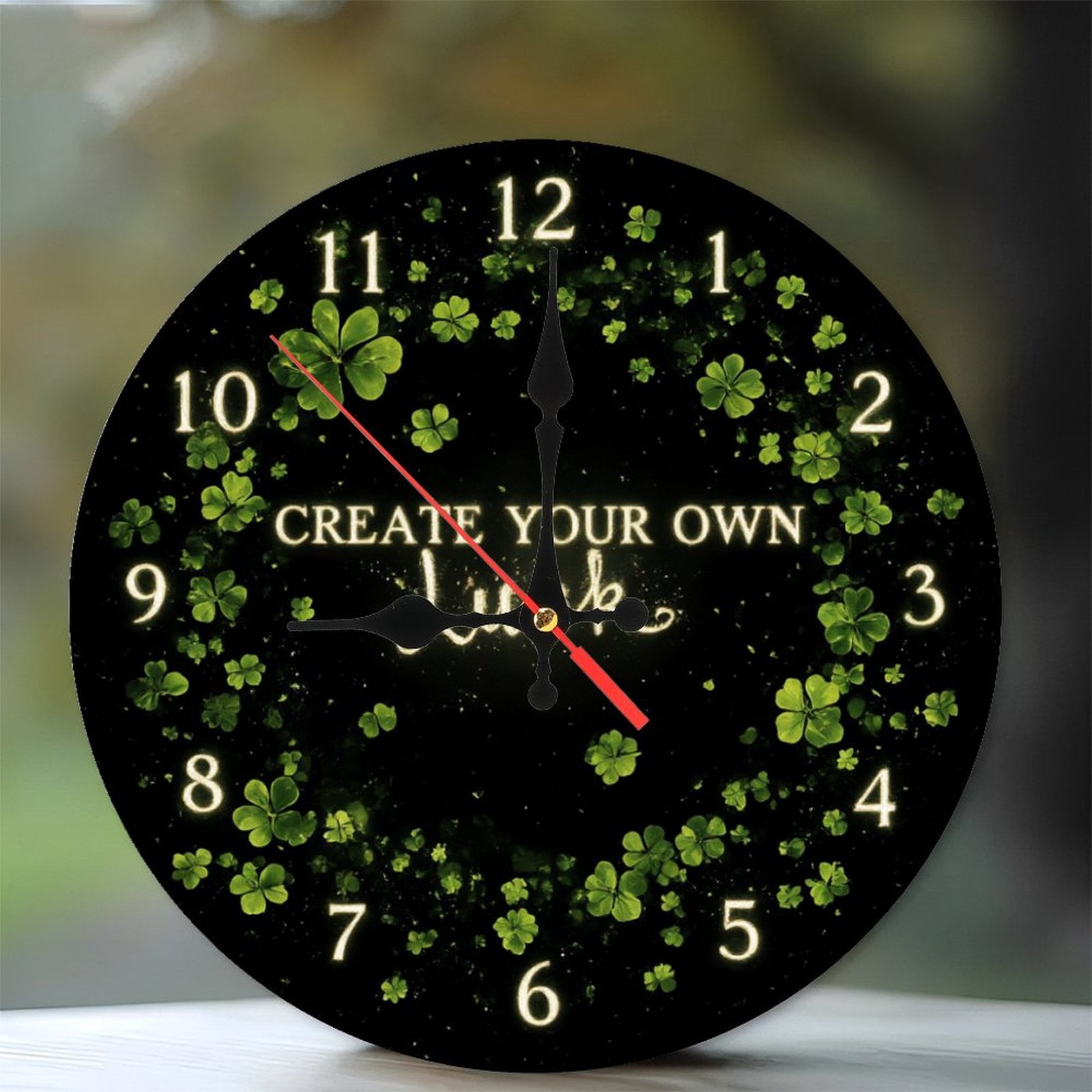 10-Inch Silent Wooden Wall Clock, " Create Your Own Lucky Charm Clock ...