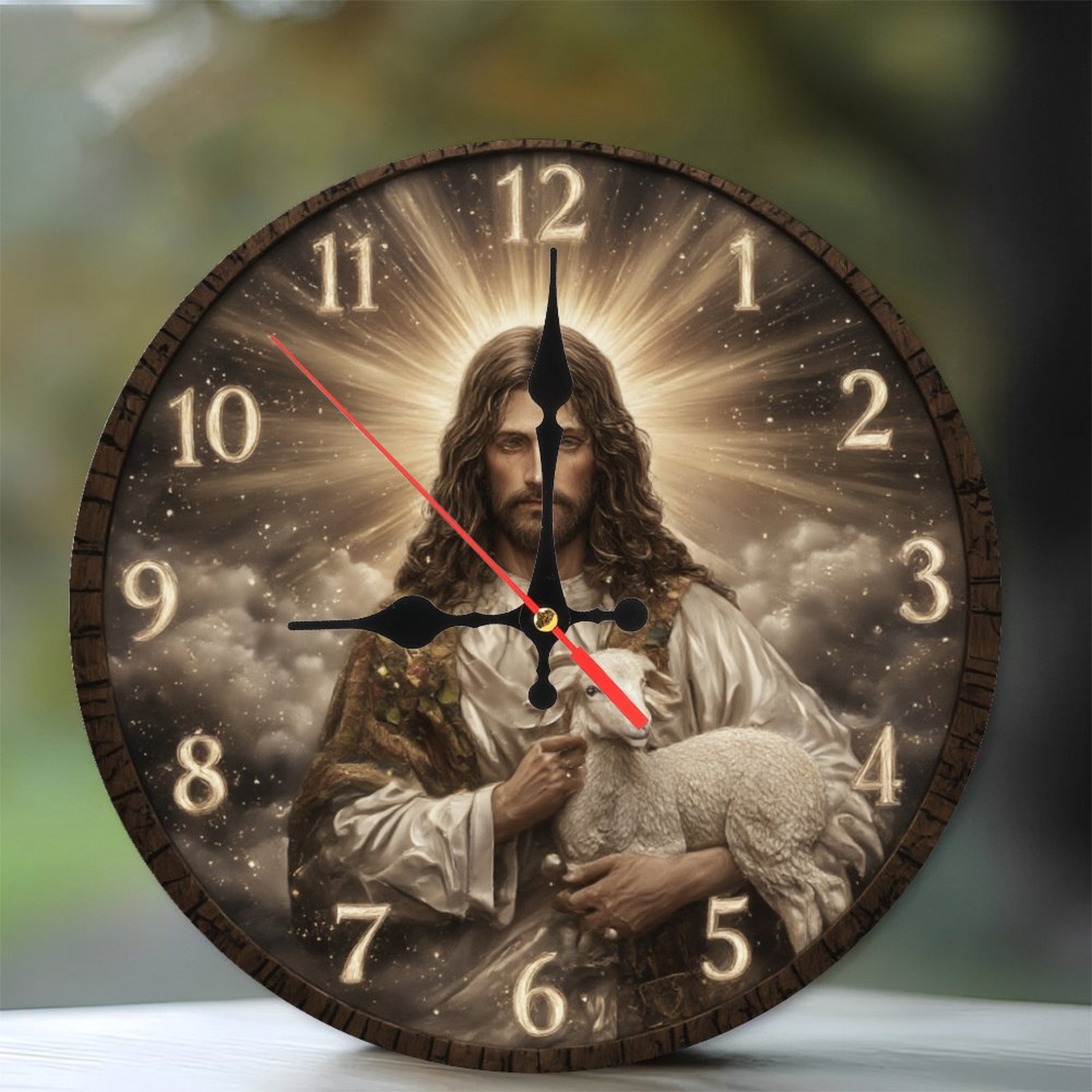 10-Inch Silent Wooden Wall Clock, " Jesus Christ Wall Clock Good ...