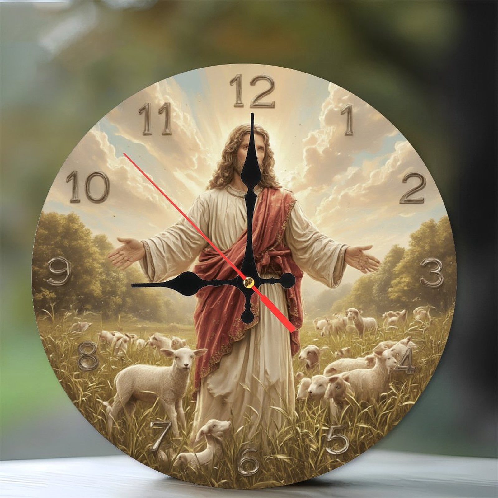 10-Inch Silent Wooden Wall Clock, " Jesus Christ Wall Clock Good ...