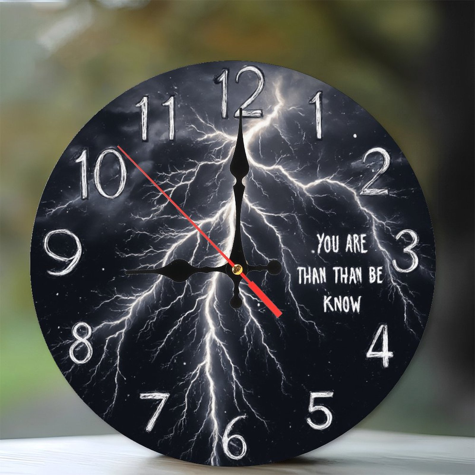 10-Inch Silent Wooden Wall Clock, " Lightning Bolt Clock Wall Decor ...