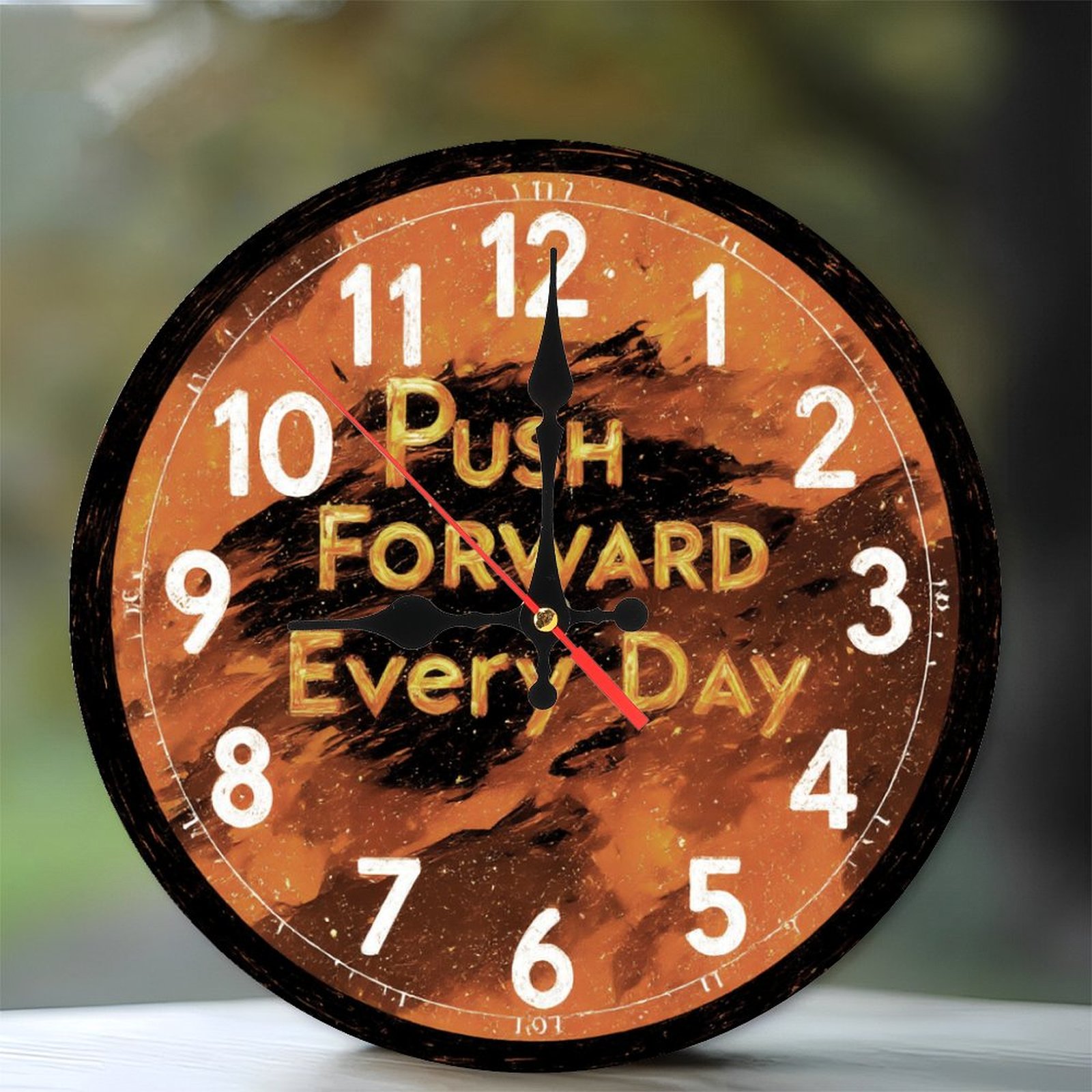10-Inch Silent Wooden Wall Clock, " Motivational Clock Wall Art Push ...