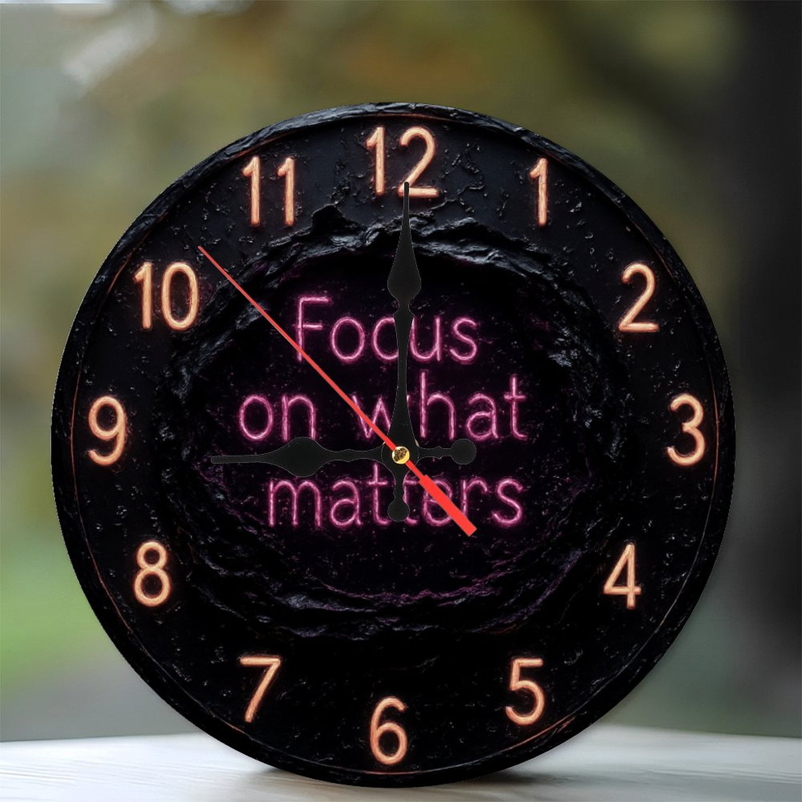 10-Inch Silent Wooden Wall Clock, " Motivational Clock Wall Decor Focus ...