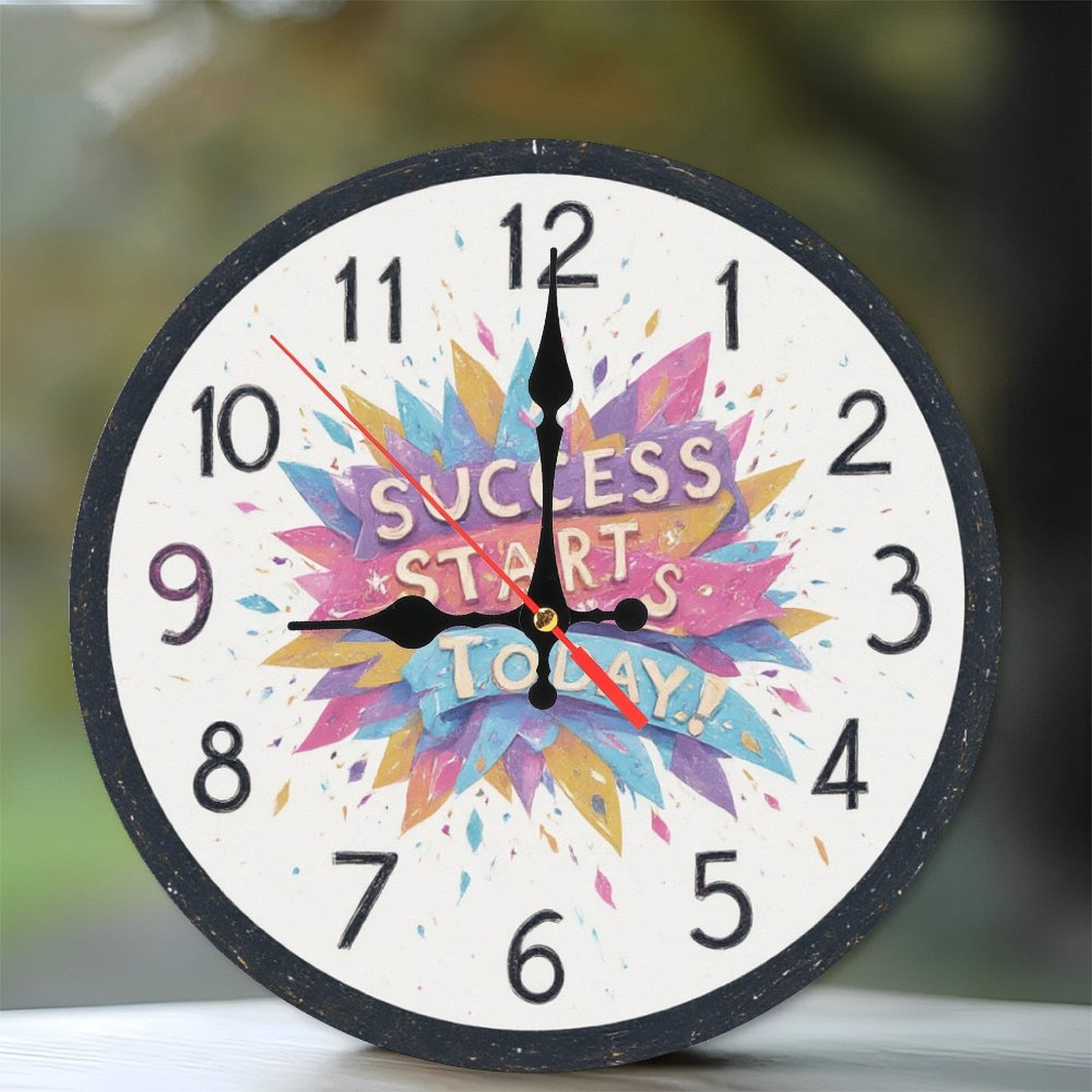 10-Inch Silent Wooden Wall Clock, " Motivational Clock Wall Decor ...
