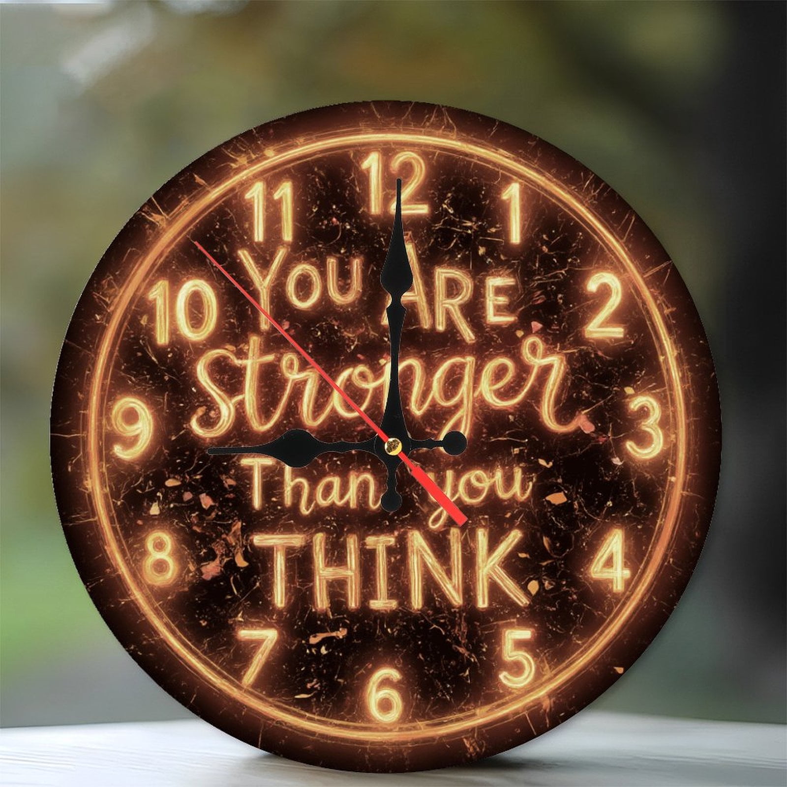 10-Inch Silent Wooden Wall Clock, " Motivational Fire Clock Wall Decor ...