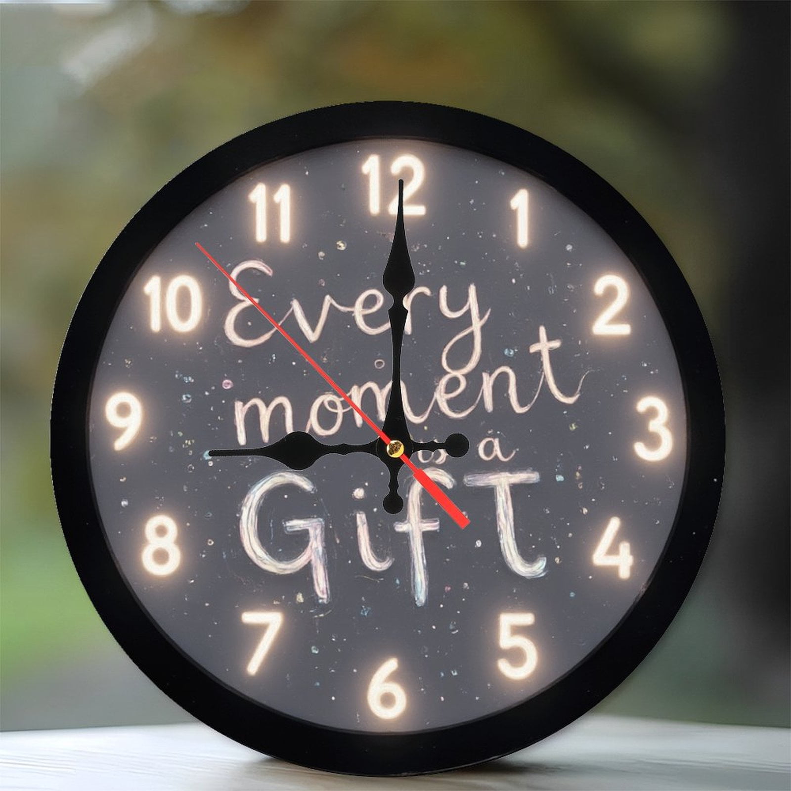 10-Inch Silent Wooden Wall Clock, " Motivational Quote Wall Clock Gift ...