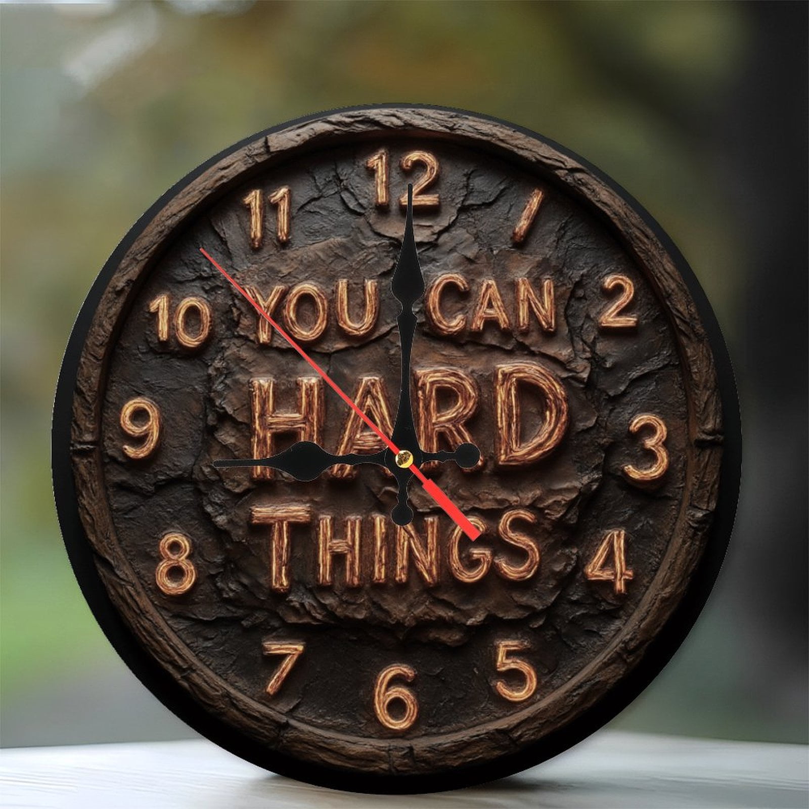 10-Inch Silent Wooden Wall Clock, " Motivational Wall Clock You Can Do ...