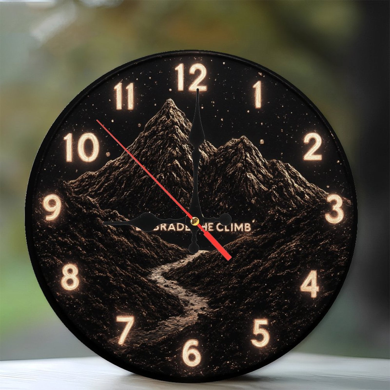 10-Inch Silent Wooden Wall Clock, " Mountain River Landscape Wall Clock ...