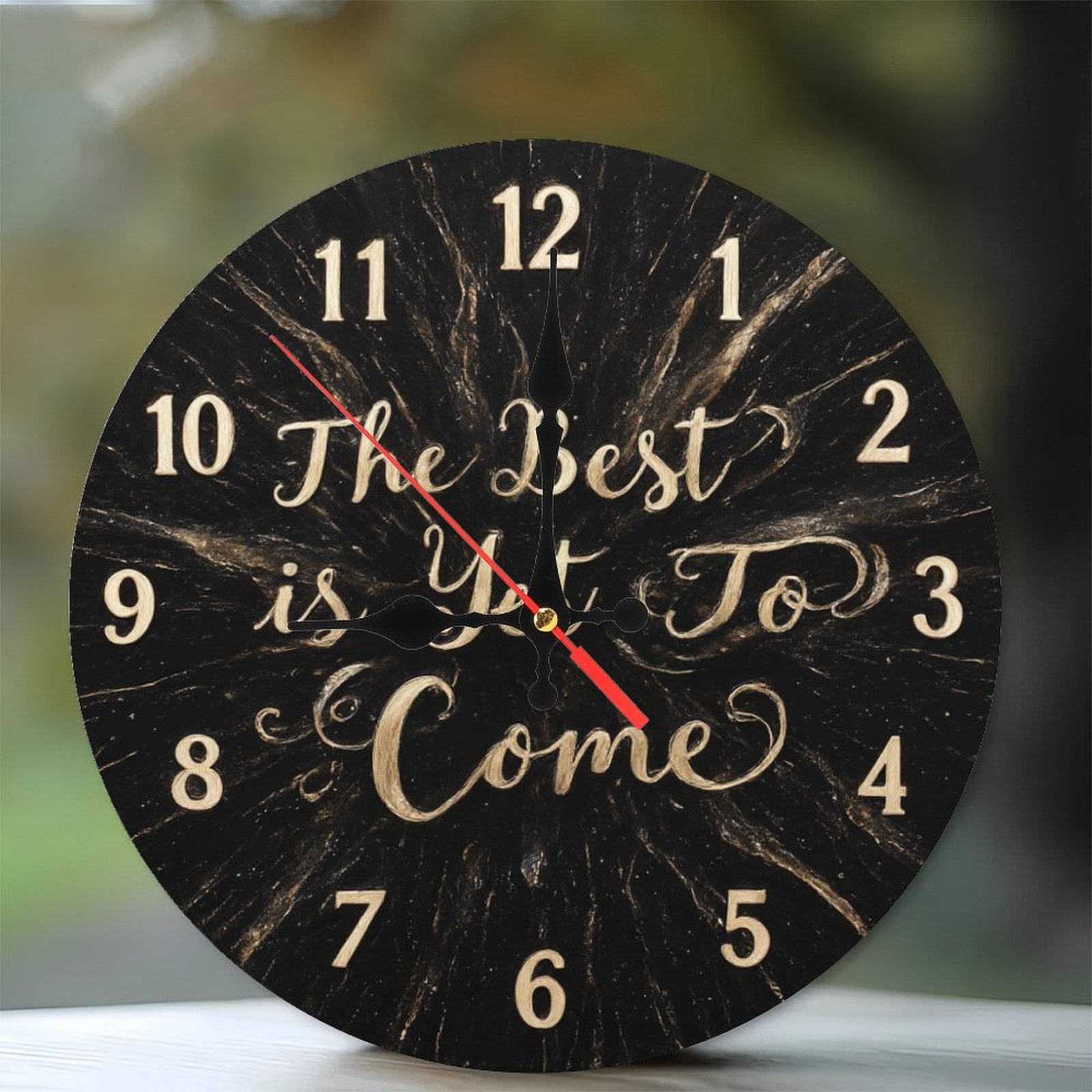 10-Inch Silent Wooden Wall Clock, " Resin Art Clock Wall Decor Best Is ...
