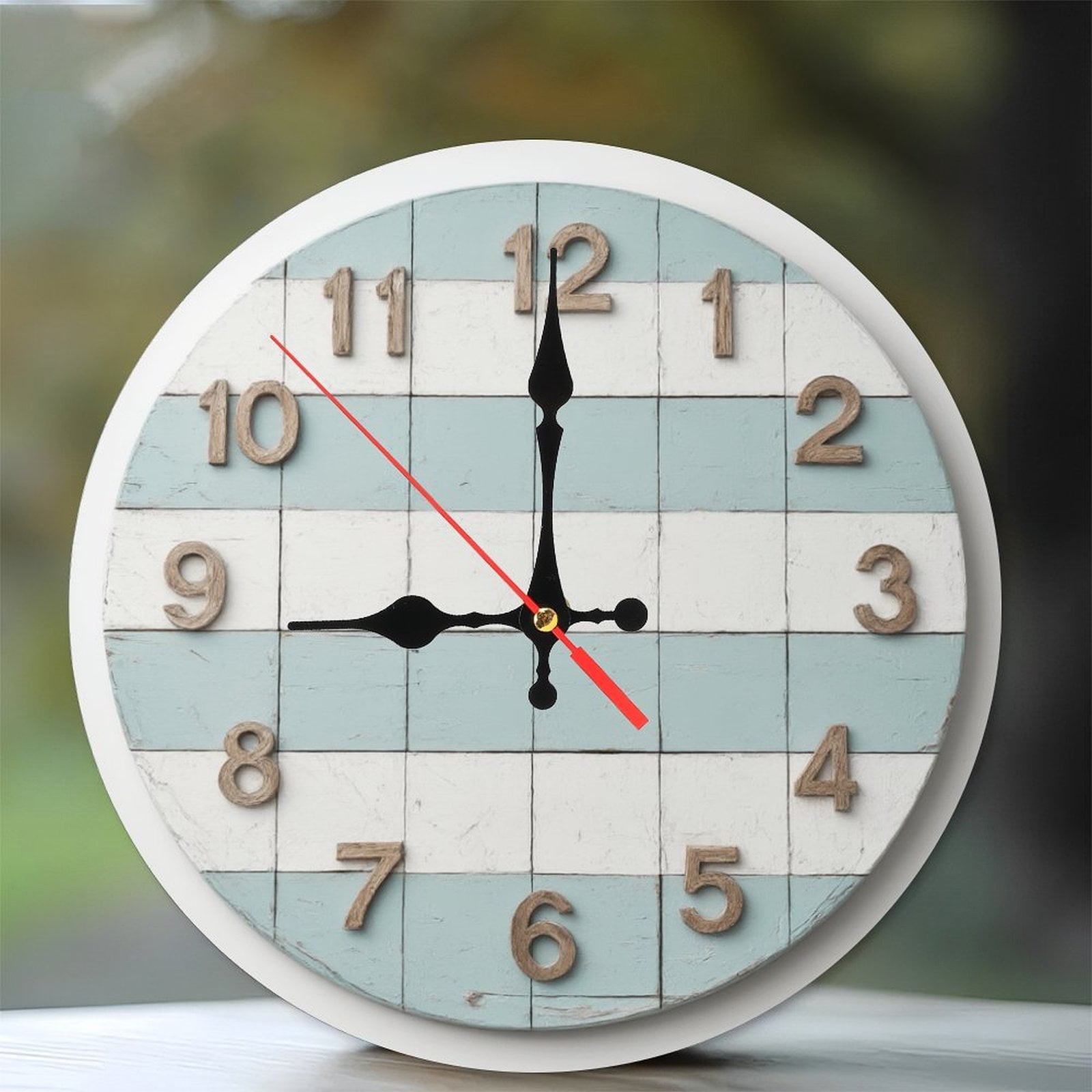 10-Inch Silent Wooden Wall Clock, " Rustic Farmhouse Style Wall Clock ...