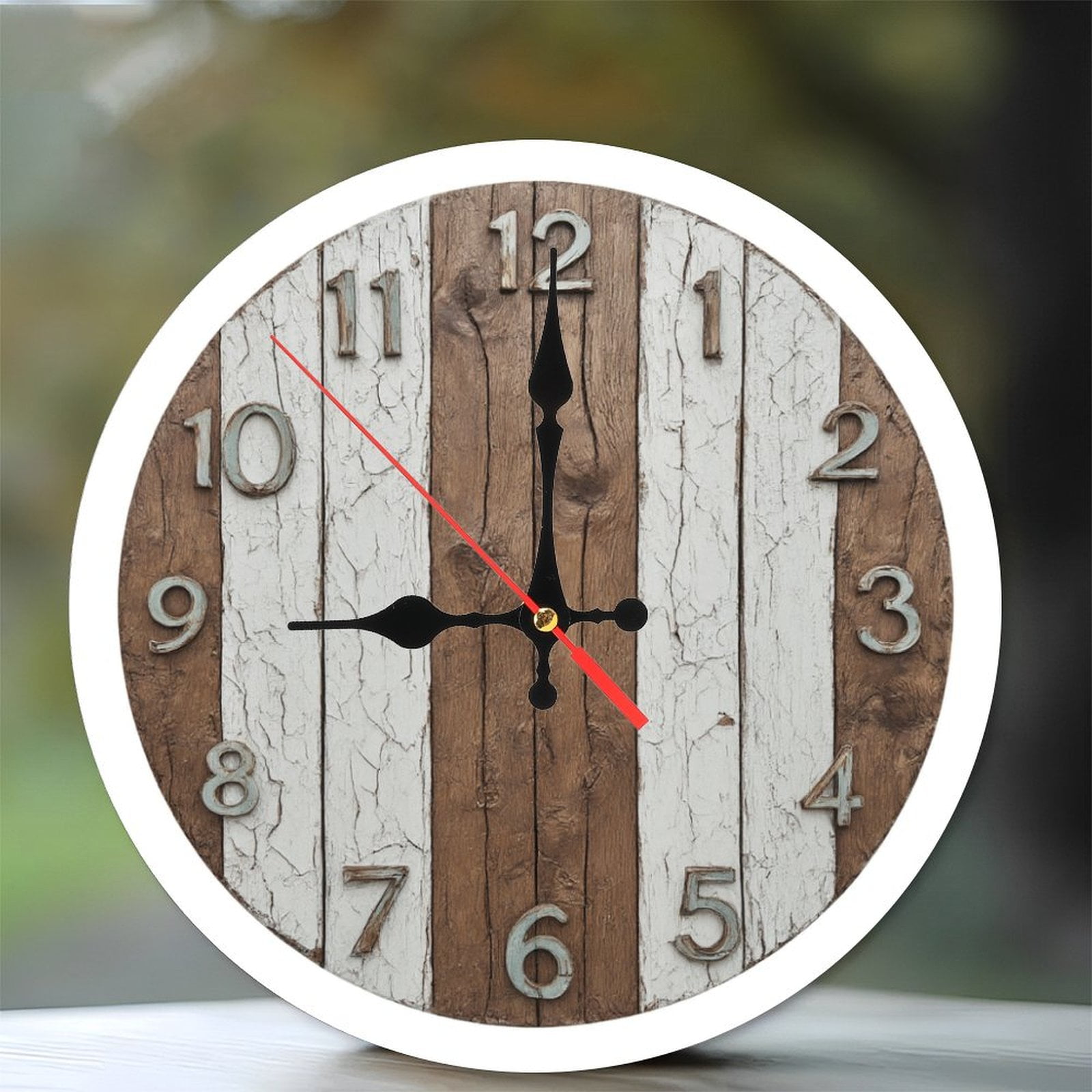 10-Inch Silent Wooden Wall Clock, " Rustic Wall Clock Farmhouse Decor ...