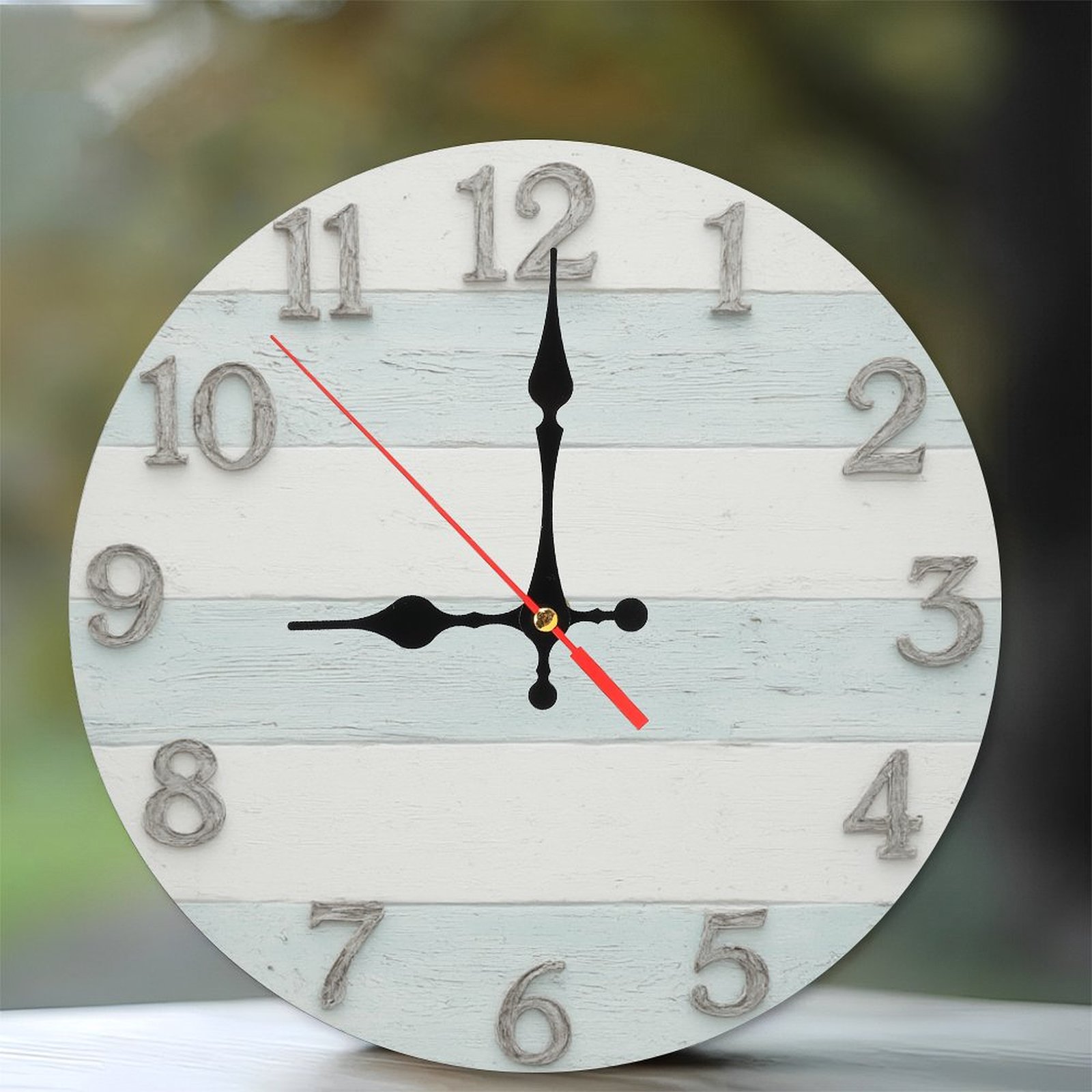 10-Inch Silent Wooden Wall Clock, " Rustic Wall Clock Farmhouse Style ...