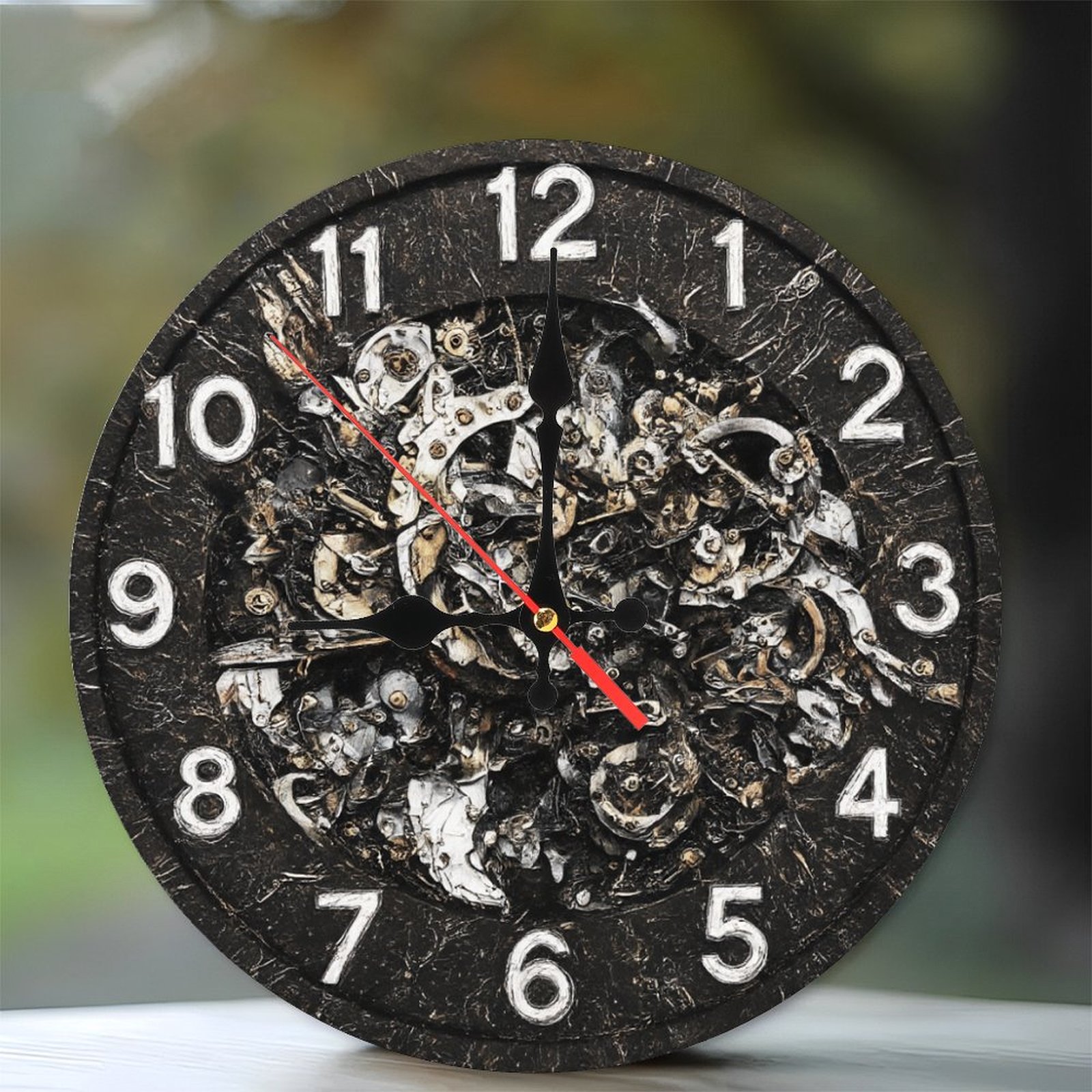 10-Inch Silent Wooden Wall Clock, " Steampunk Style Wall Clock Unique ...