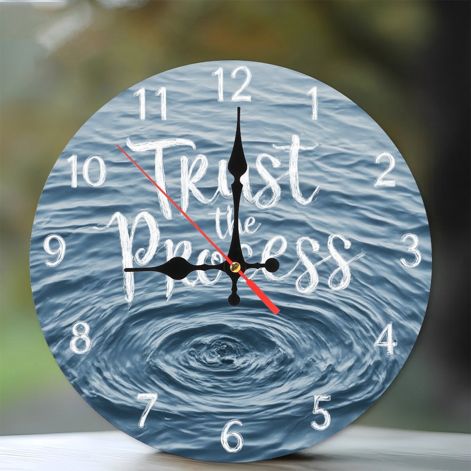 10-Inch Silent Wooden Wall Clock, " Trust The Process Wall Clock ...