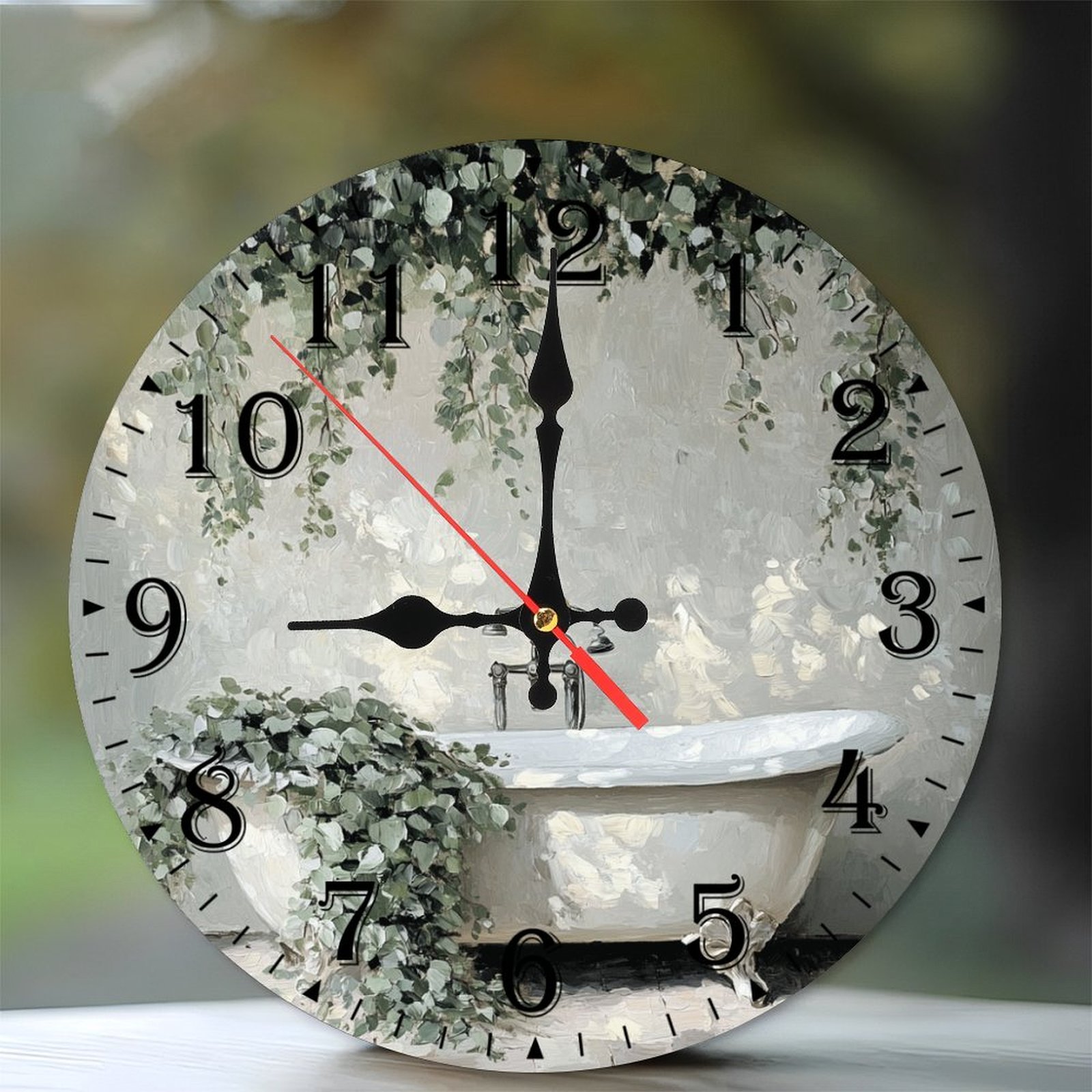 10-Inch Silent Wooden Wall Clock, " VintageClockTubIvyDesign " Silent ...