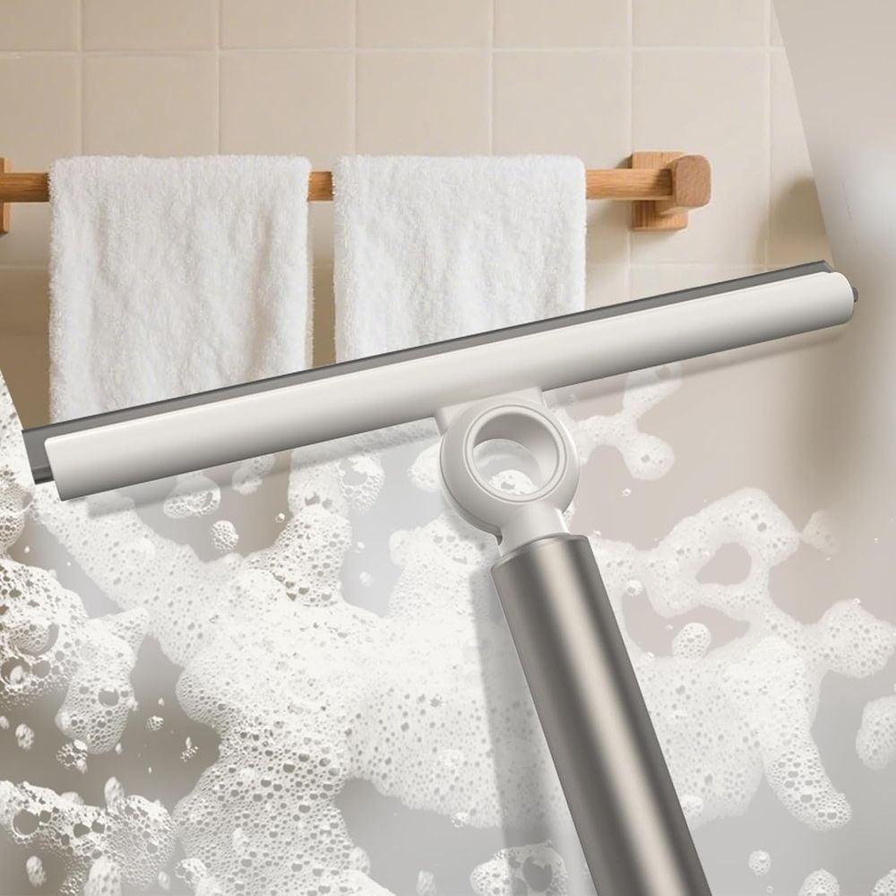 10-Inch Silicone Blade Extendable Shower Squeegee Telescoping Handle ...