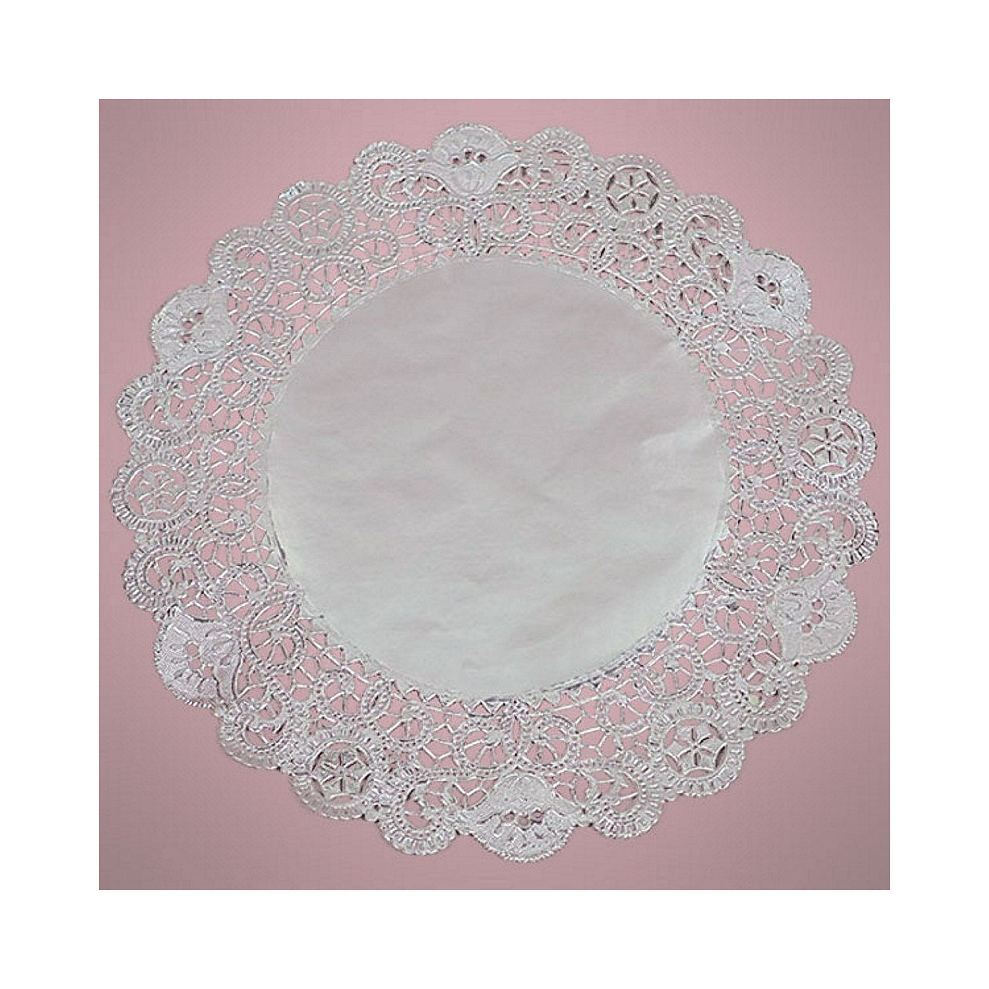 10 Inch Silver Metallic Round Doilies - Scalloped Edge - 50 Pack ...