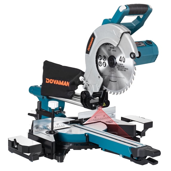 10-Inch Single Bevel Sliding Miter Saw, w/3 Blades, 4500/3200RPM, Cut ...