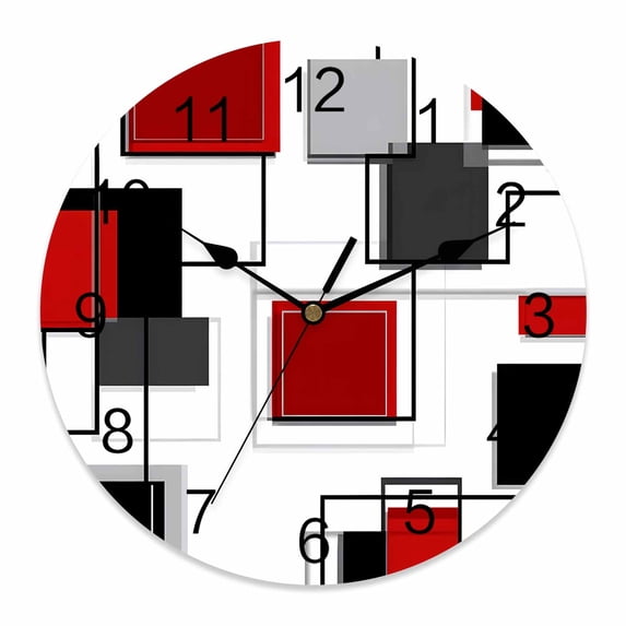 10 Inch Space Design Sense Wall Clock, Abstract Black Red Stitching ...