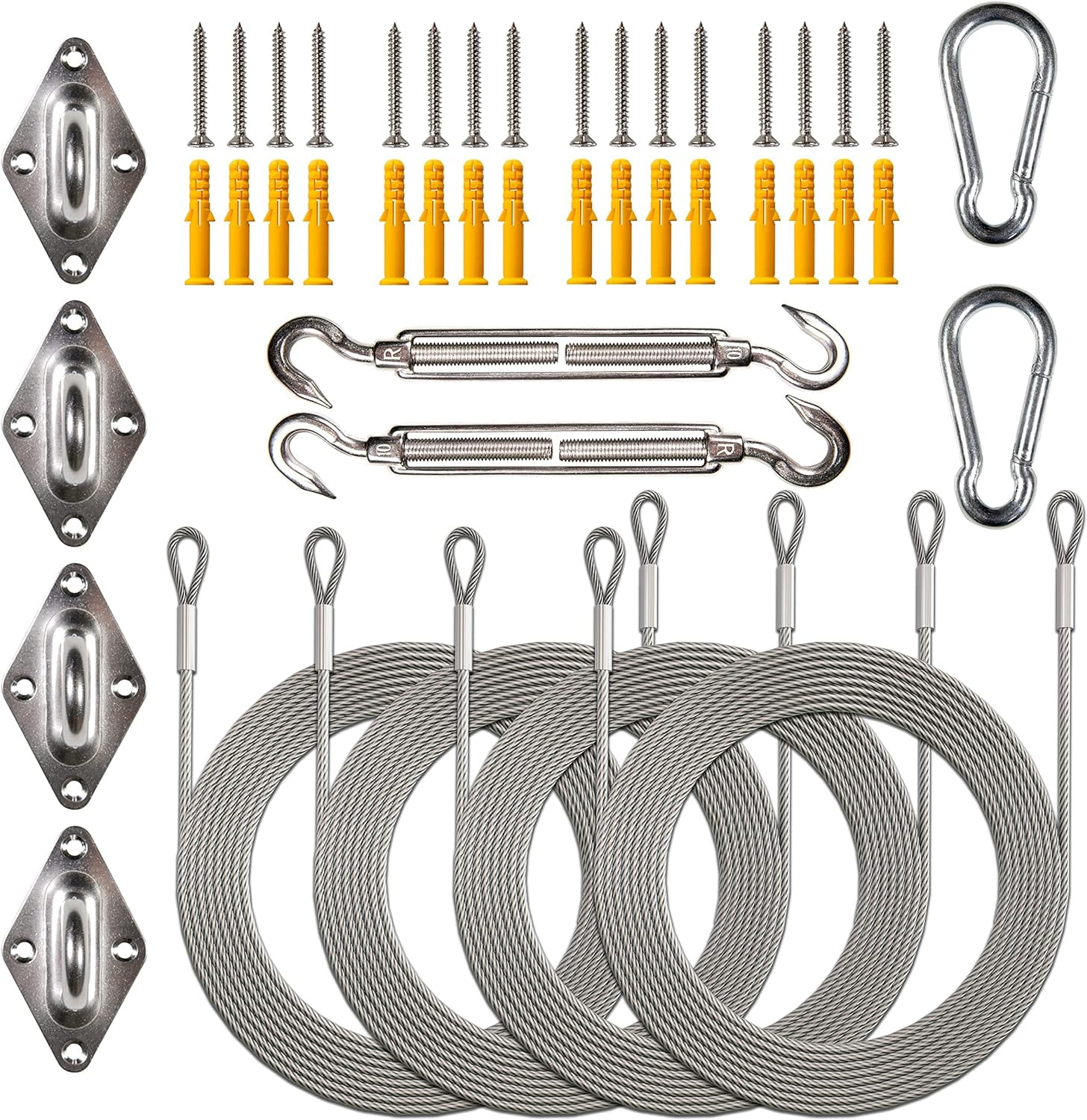 10 Inch Stainless Steel Hardware Kit Plus 12' Long Extension Cable ...