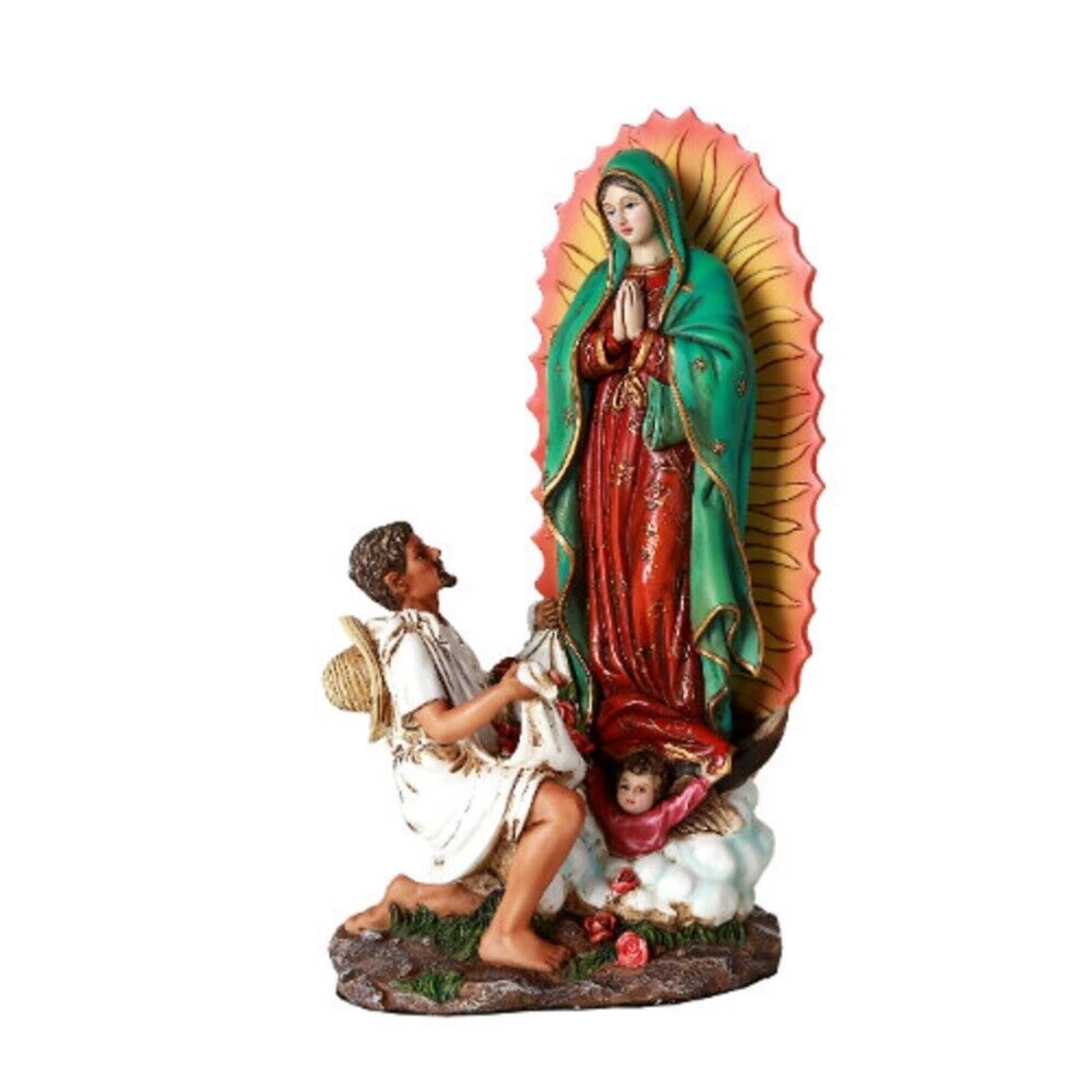 Pacific Giftware 10 Inch Statue Our Lady of Guadalupe San St Juan Diego ...