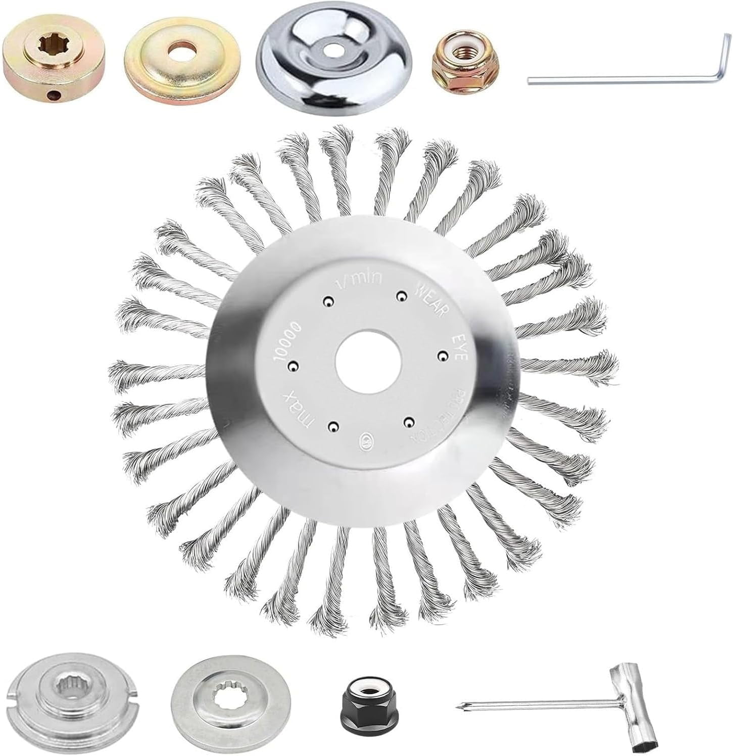 10 Inch Steel Wire Trimmer Head, Unbreakable Wired Trimmer Blade Yard ...