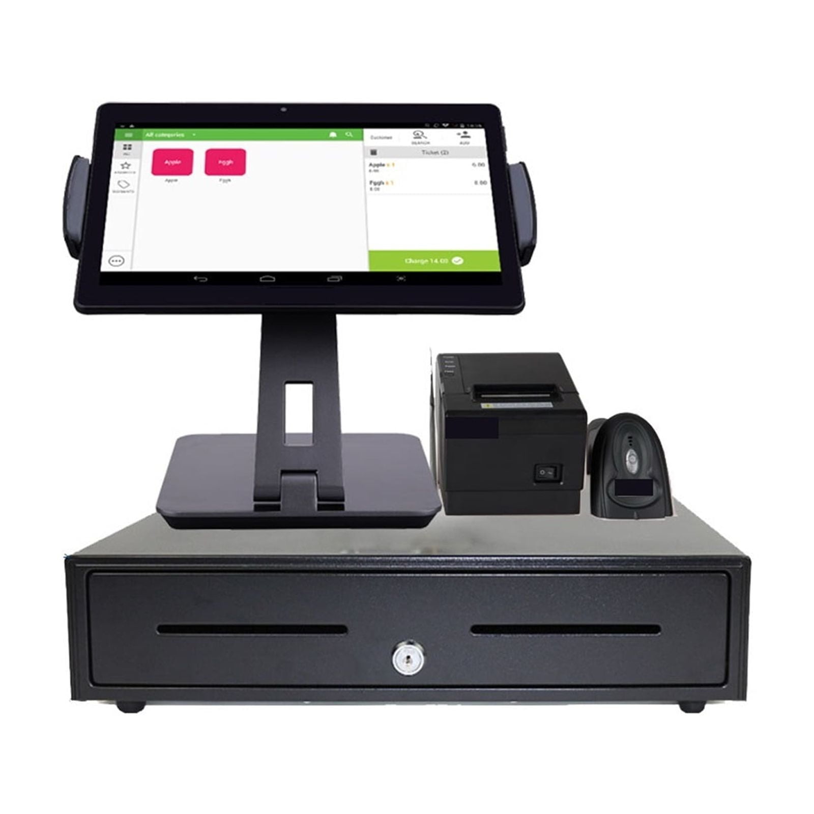 10 Inch System Tablet POS Cash Register With 80mm Printer, Bluetooth ...