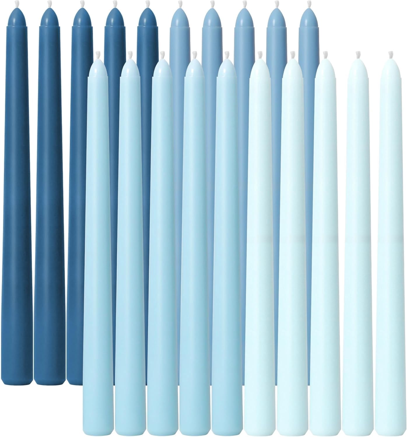 10 Inch Taper Candles Blue 20 Pack – Unscented, Dripless Design ...