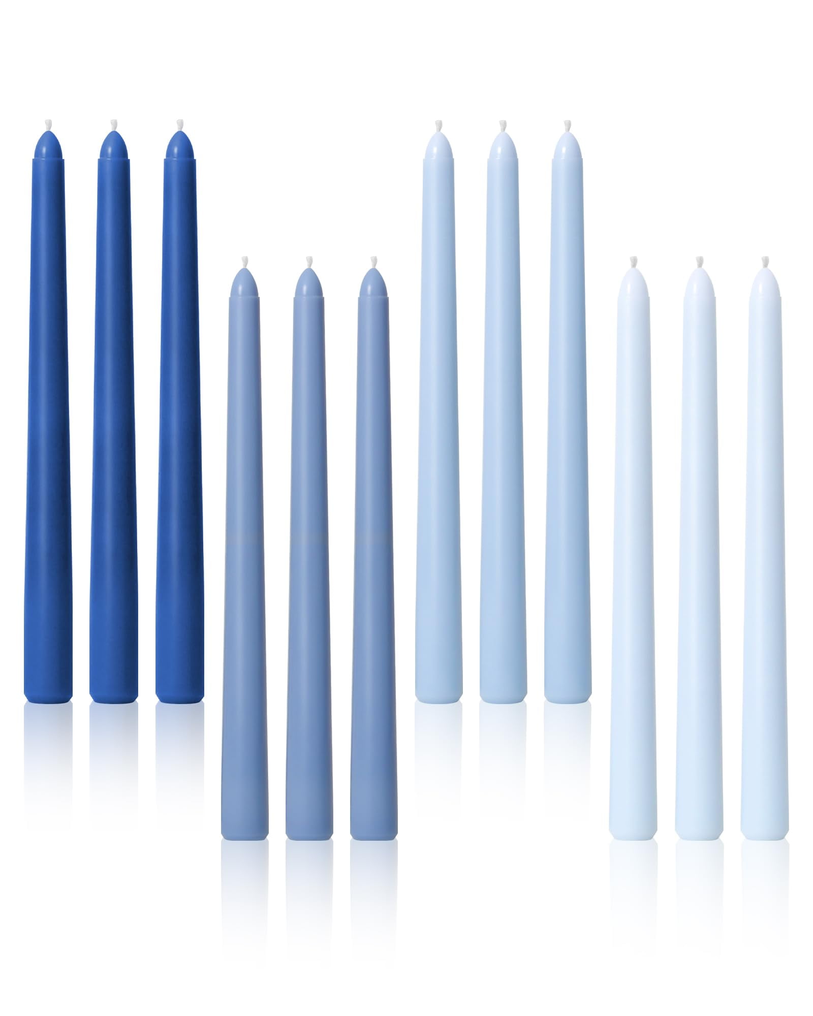 10 Inch Taper Candles Set of 12 Unscented Dripless Smokeless, Long Tall ...