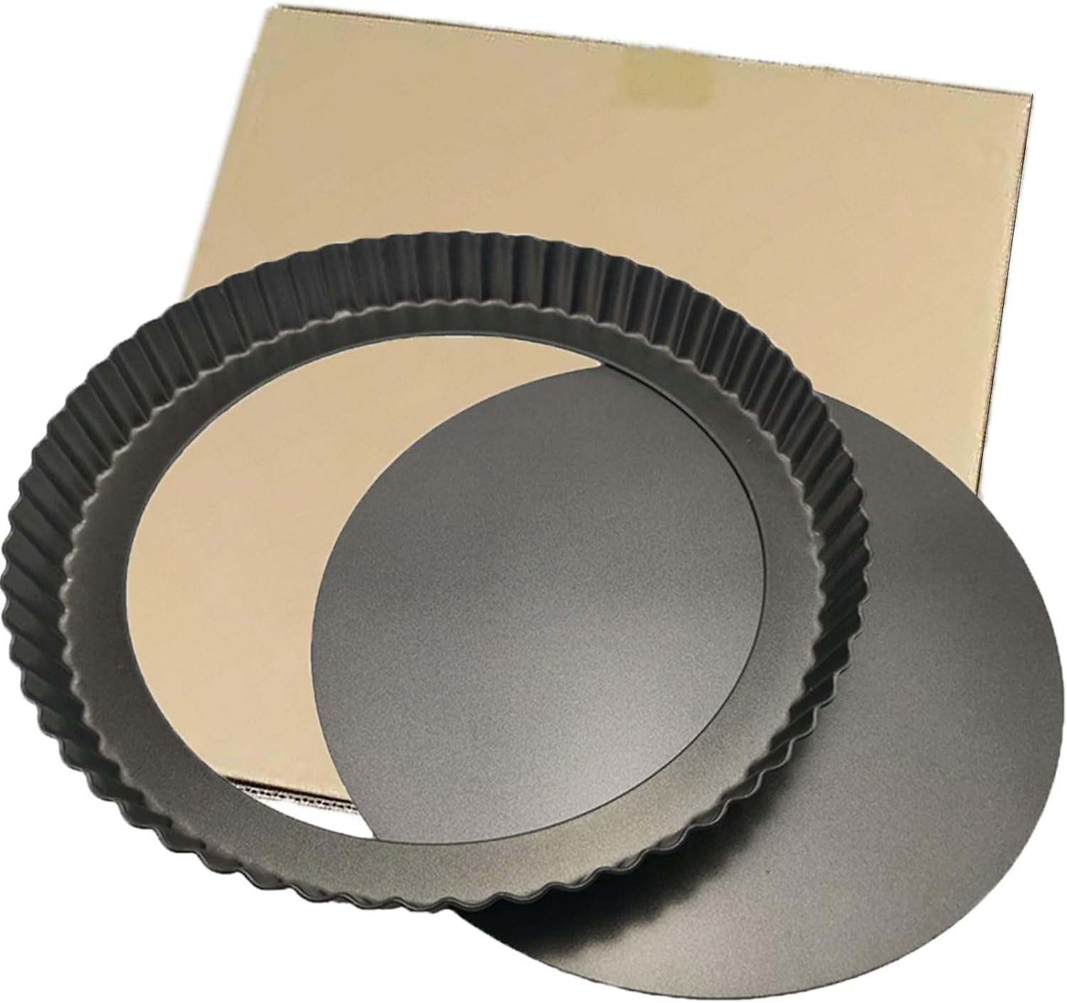 10 Inch Tart Pan with Removable Bottom - Non-Stick Pie Pans for ...