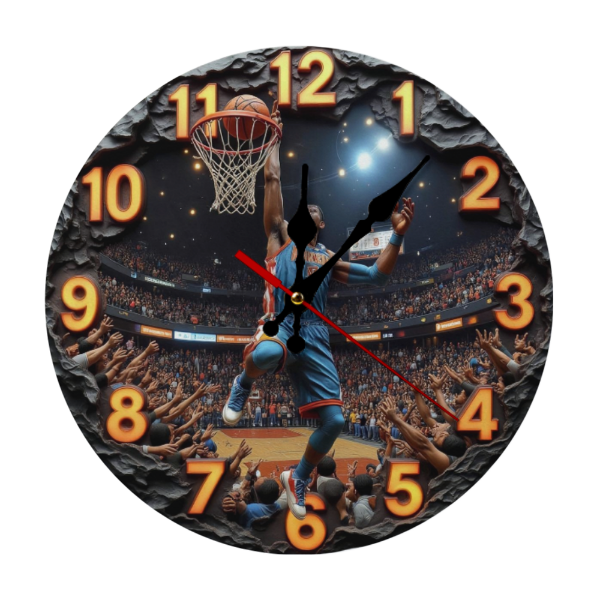 10"Inch Thrilling Basketball Arena Wall Clock | a Basketball Player ...