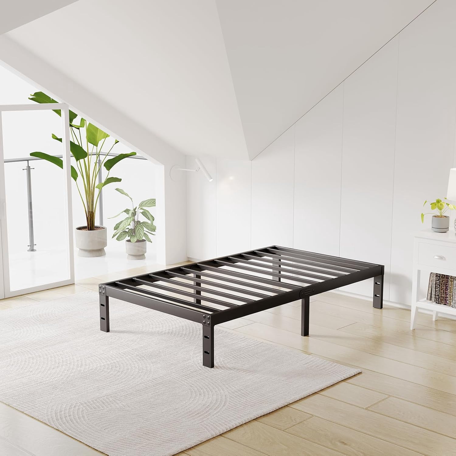 10 Inch Twin Bed Frames No Box Spring Needed, Heavy Duty Metal Twin ...