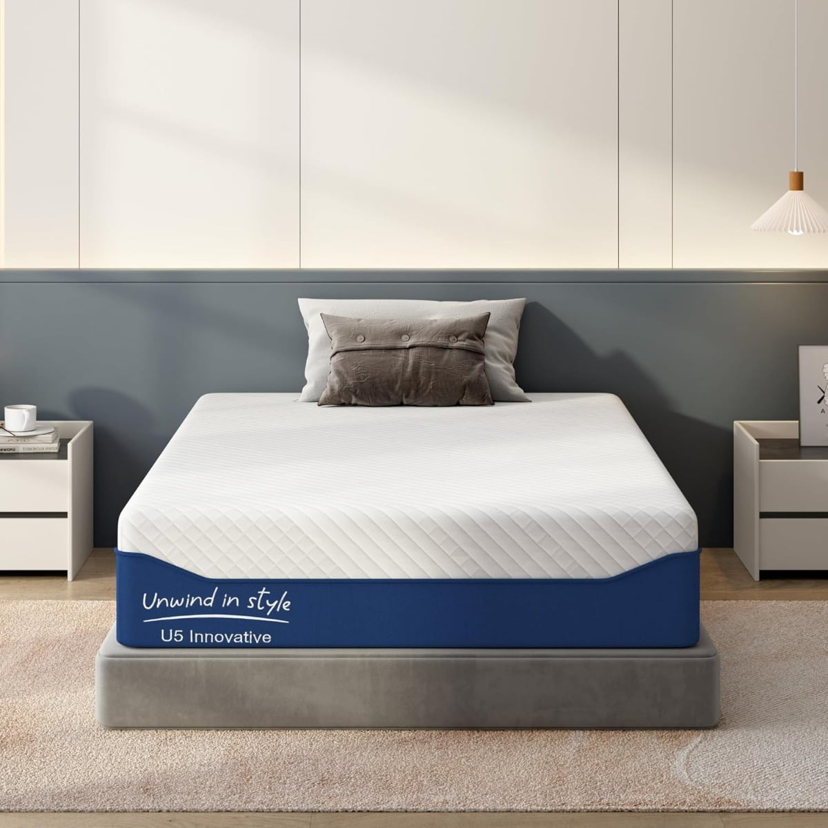 10 Inch Twin Green Tea Gel-Infused Memory Foam Mattress Medium Firm ...