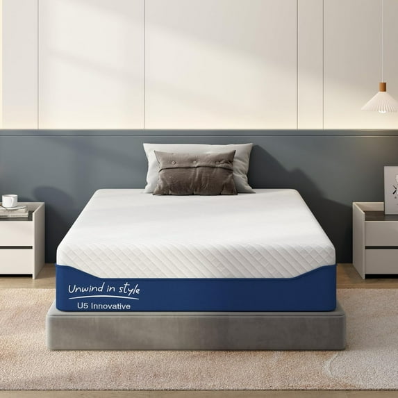 10 Inch Twin Green Tea Gel-Infused Memory Foam Mattress Medium Firm ...