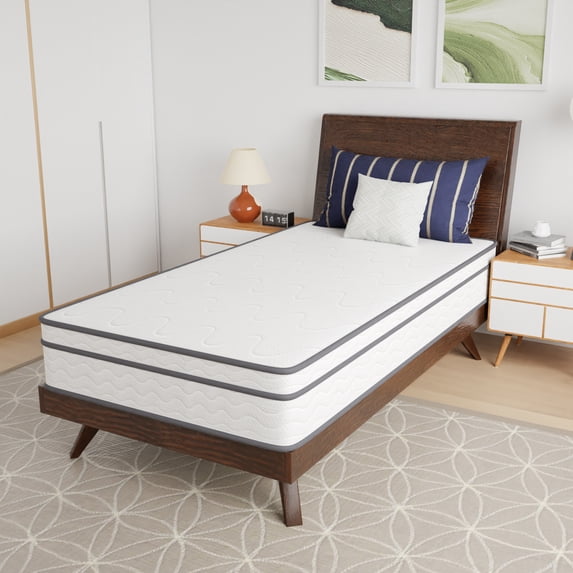 10 Inch Twin Mattress with Innerspring and Foam/Medium Firm Spring ...