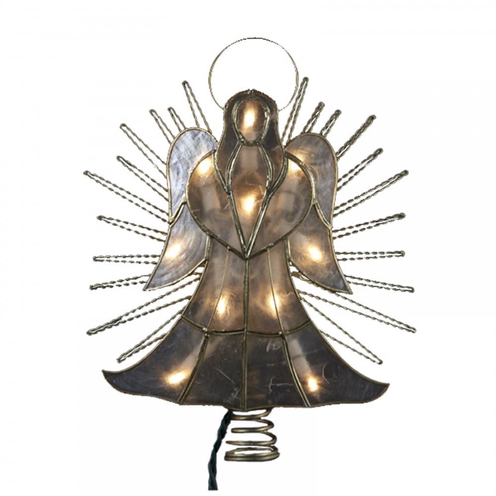 10" Inch Twisted Wire Capiz Angel Christmas Holiday Tree Topper ...