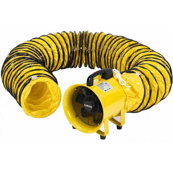 10 Inch Utility Blower Fan with 32.8 Ft PVC Duct, 2000 CFM Portable ...