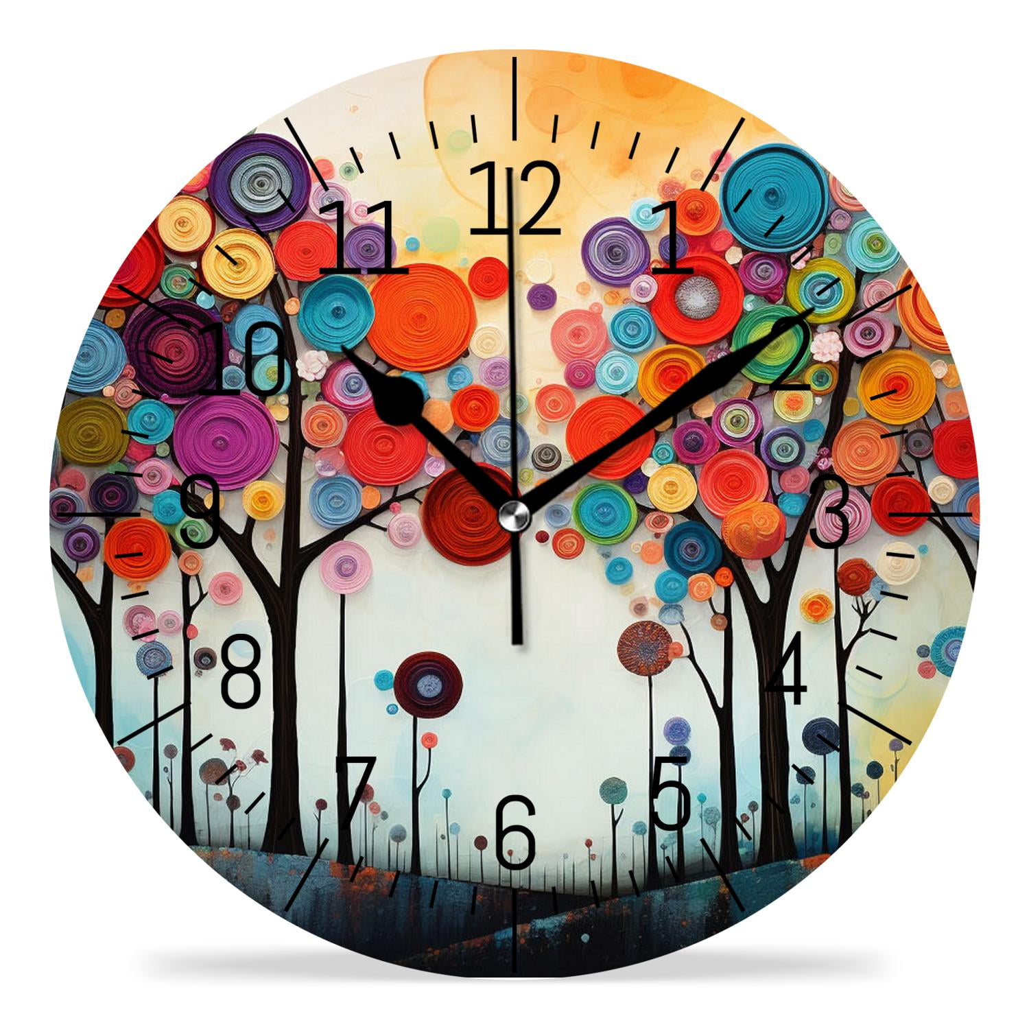 10 Inch Wall Clock Battery Operated Silent Clock Decorative for Office ...