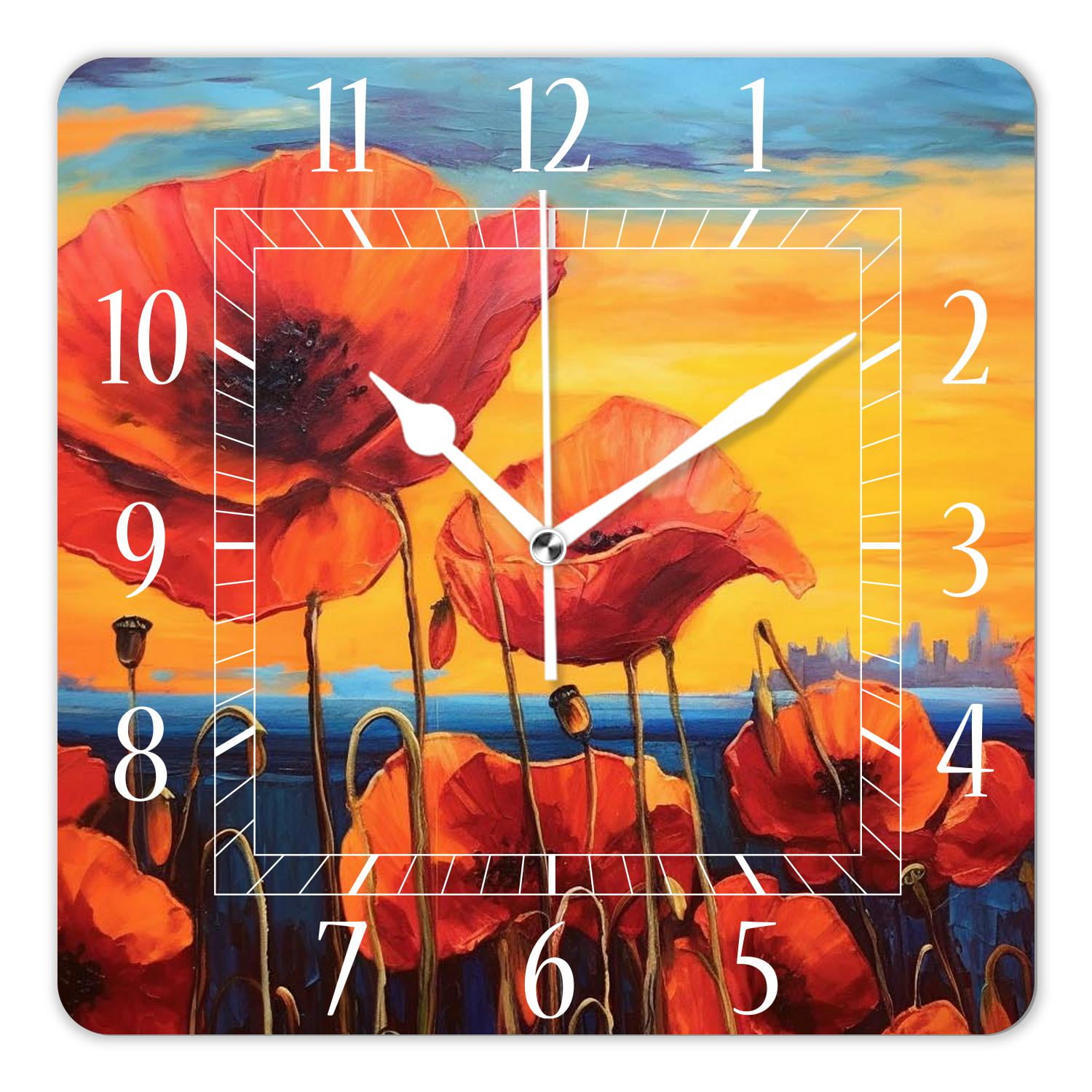 10 Inch Wall Clock Battery Operated Silent Clock Decorative for Office ...