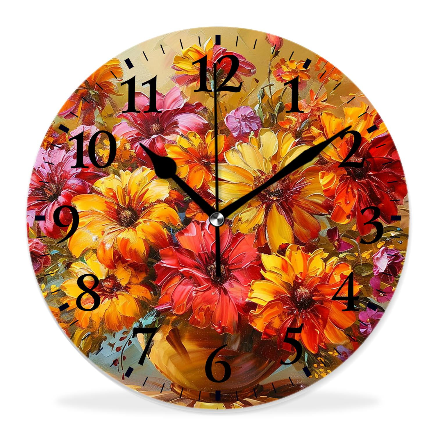 10 Inch Wall Clock Battery Operated Silent Clock Decorative for Office ...