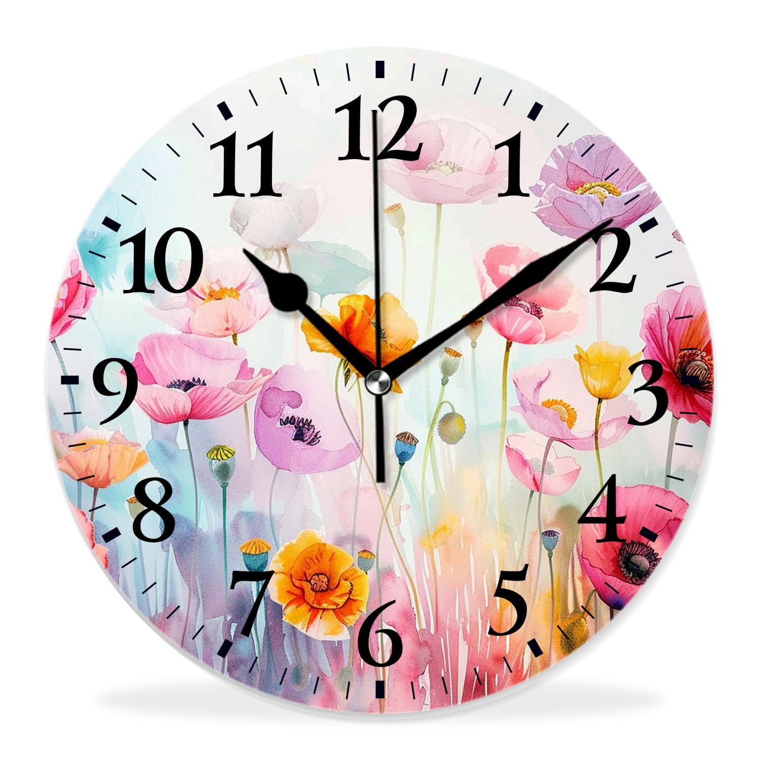 10 Inch Wall Clock Battery Operated Silent Clock Decorative for Office ...
