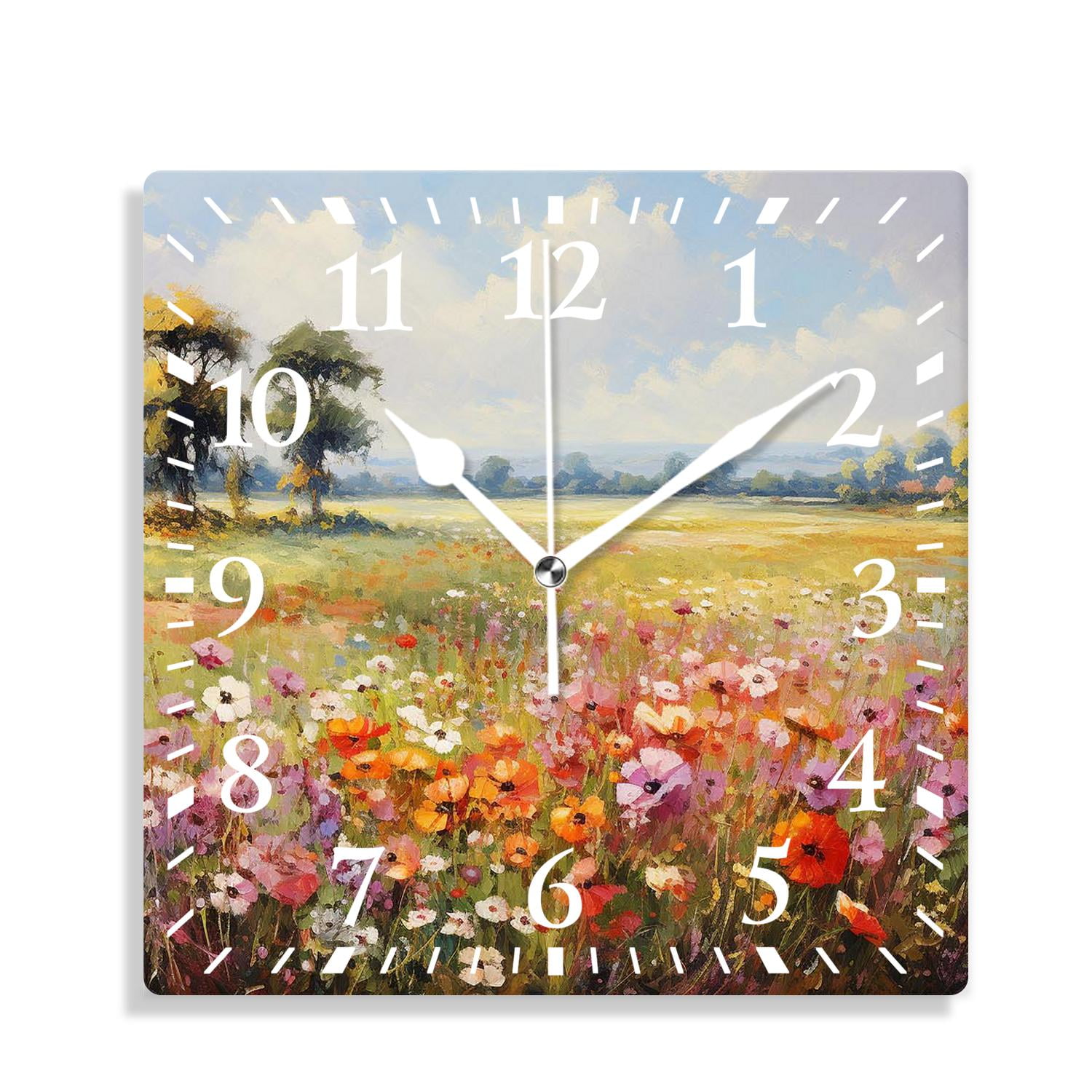 10 Inch Wall Clock Battery Operated Silent Clock Decorative for Office ...