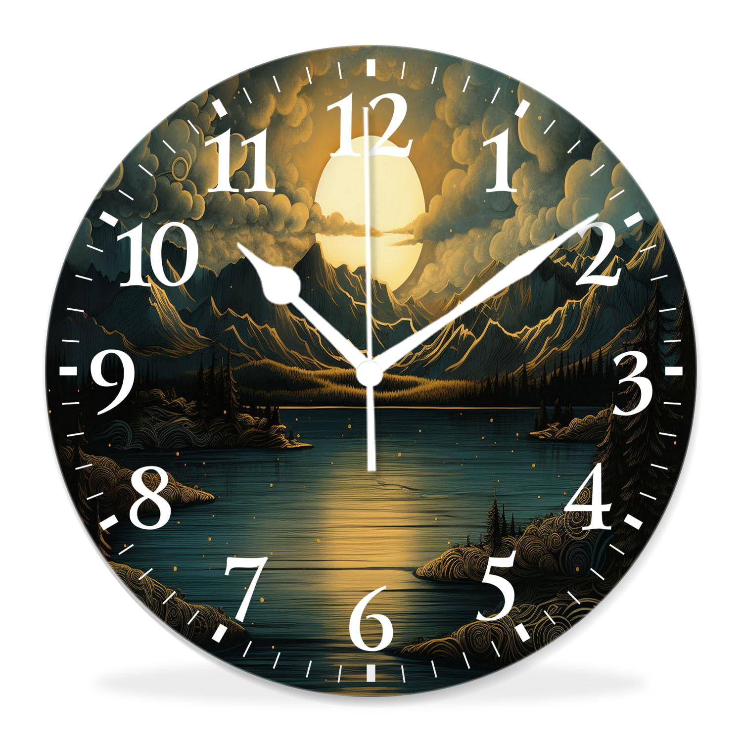 10 Inch Wall Clock Battery Operated Silent Clock Decorative for Office ...
