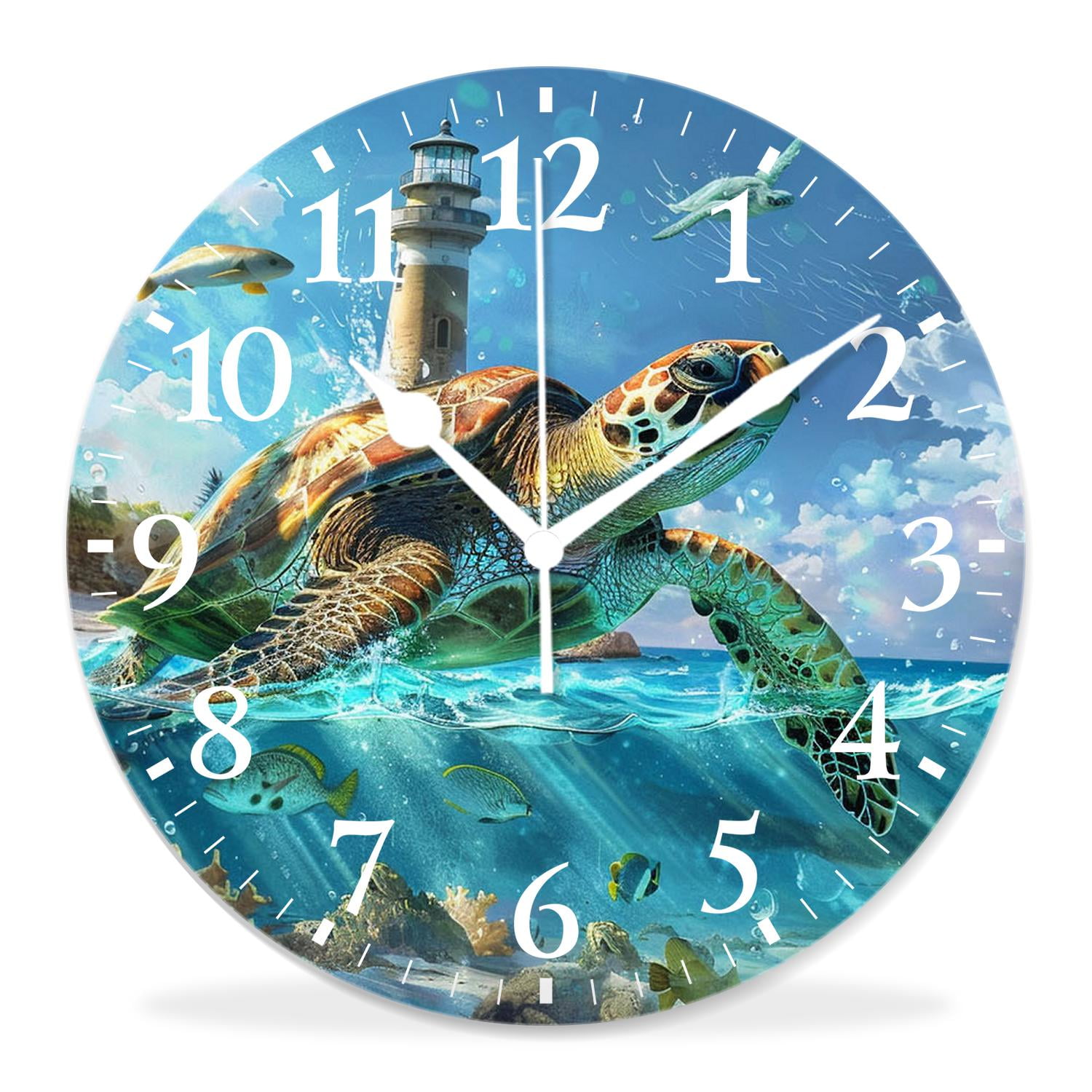 10 Inch Wall Clock Battery Operated Silent Clock Decorative for Office, Kitchen, Outdoor, Living ...
