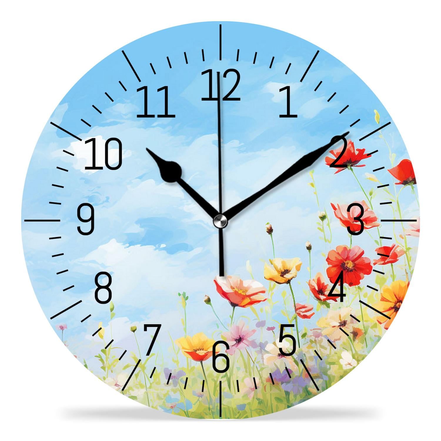 10 Inch Wall Clock Battery Operated Silent Clock Decorative for Office ...