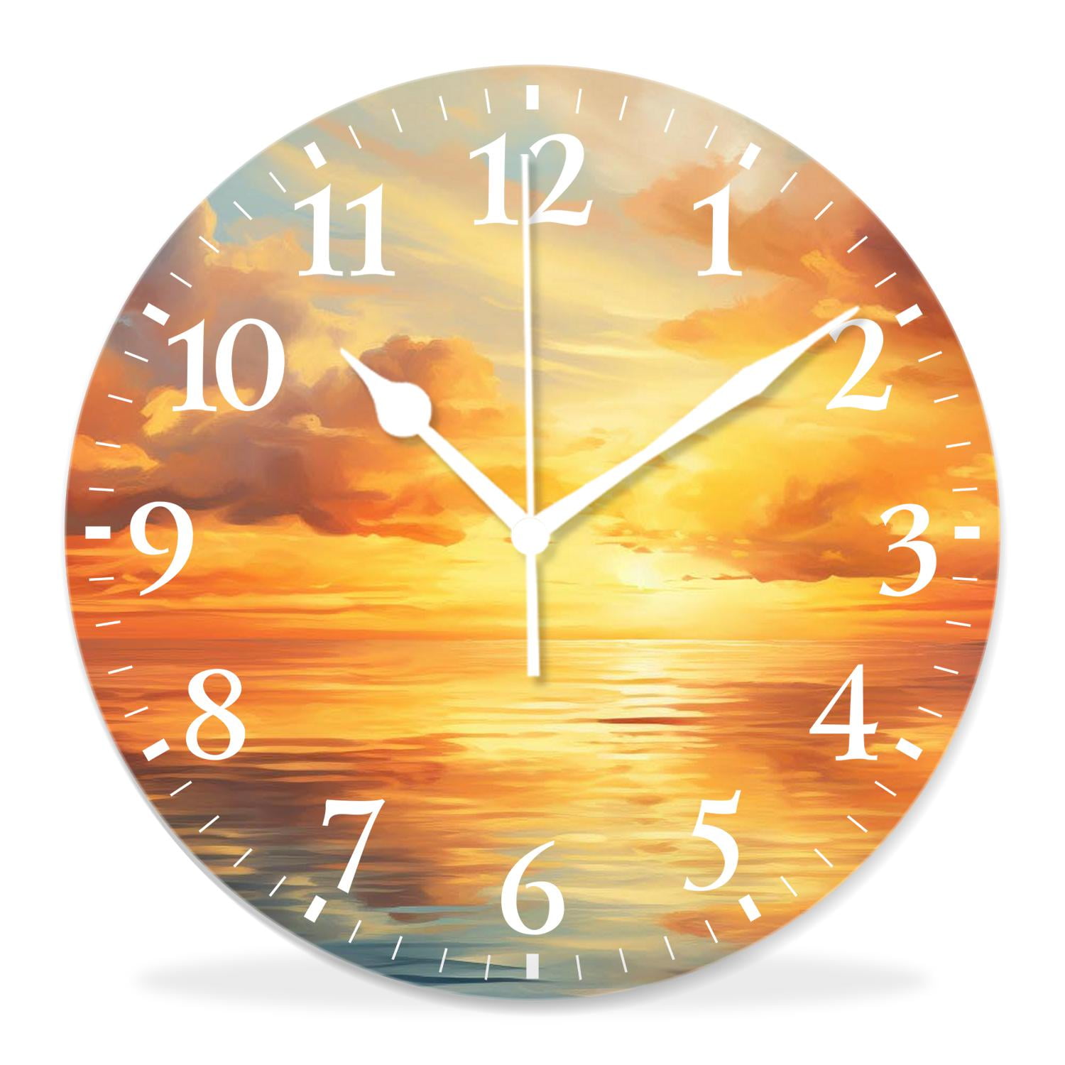 10 Inch Wall Clock Battery Operated Silent Clock Decorative for Office, Kitchen, Outdoor, Living ...